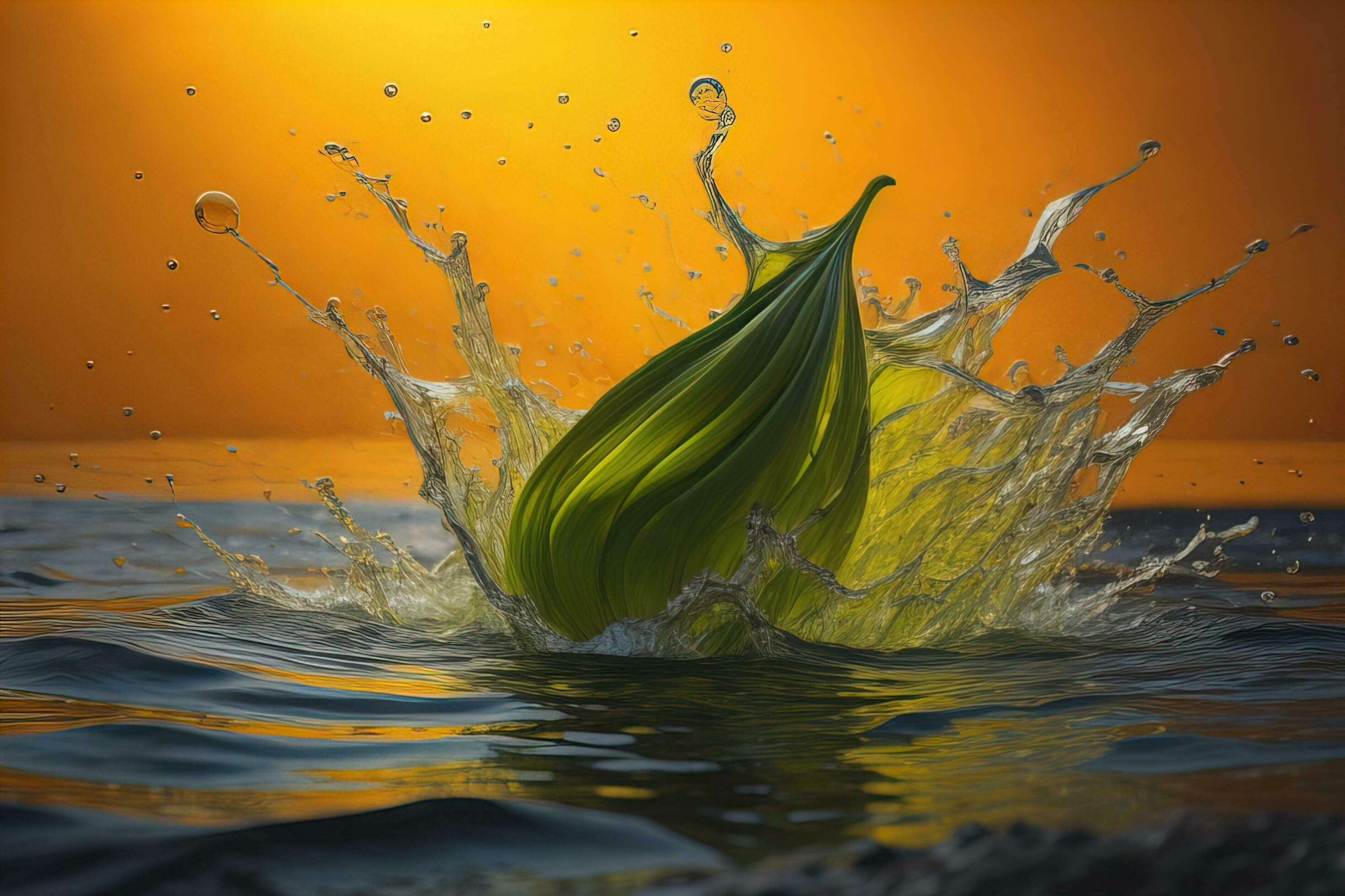 AI generated a colorful water splash on a gradient background. ai generative 35732230 Stock ...