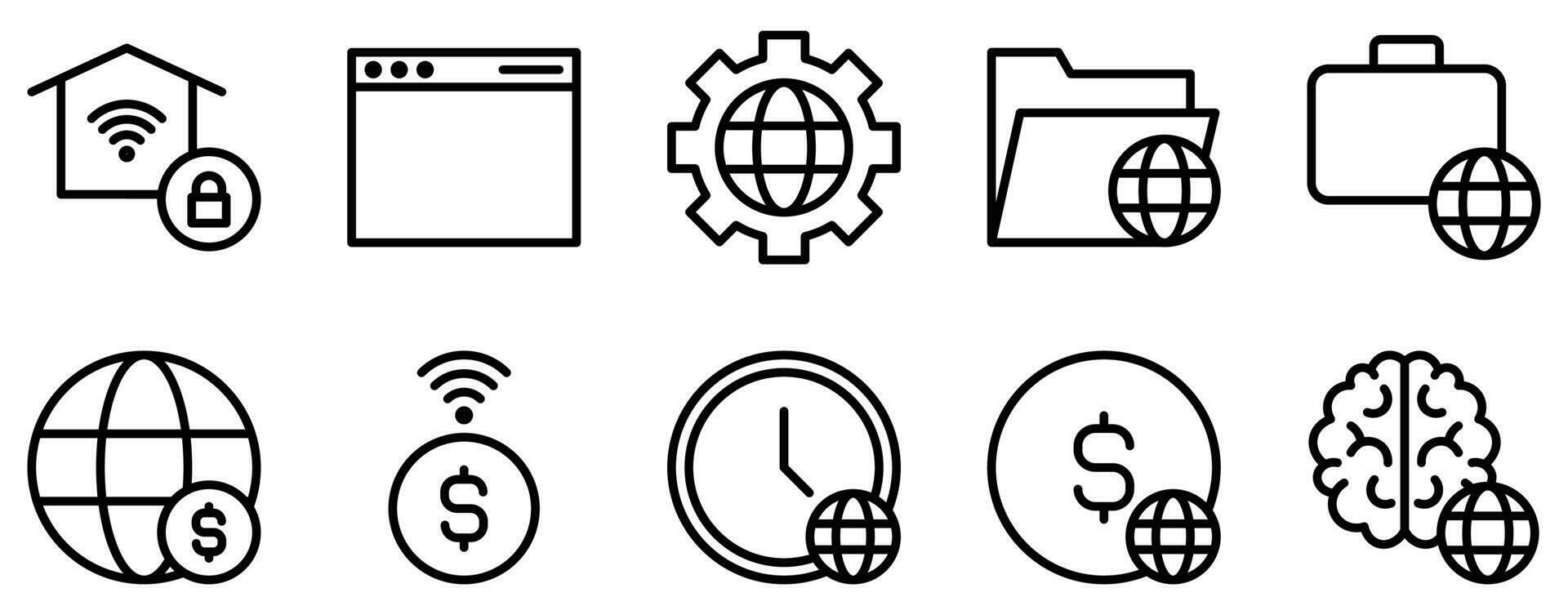Networking Line Style Icon Set Collection 35741839 Vector Art At Vecteezy