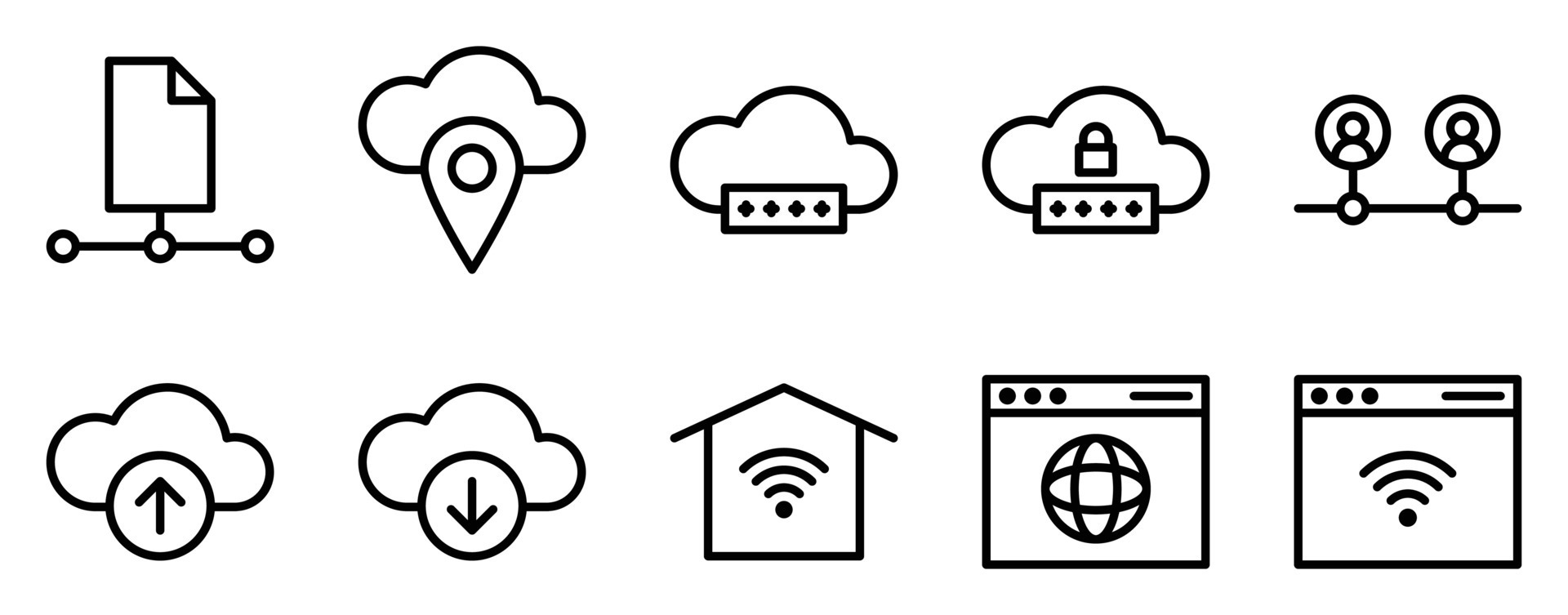 Networking Line Style Icon Set Collection 35741841 Vector Art At Vecteezy