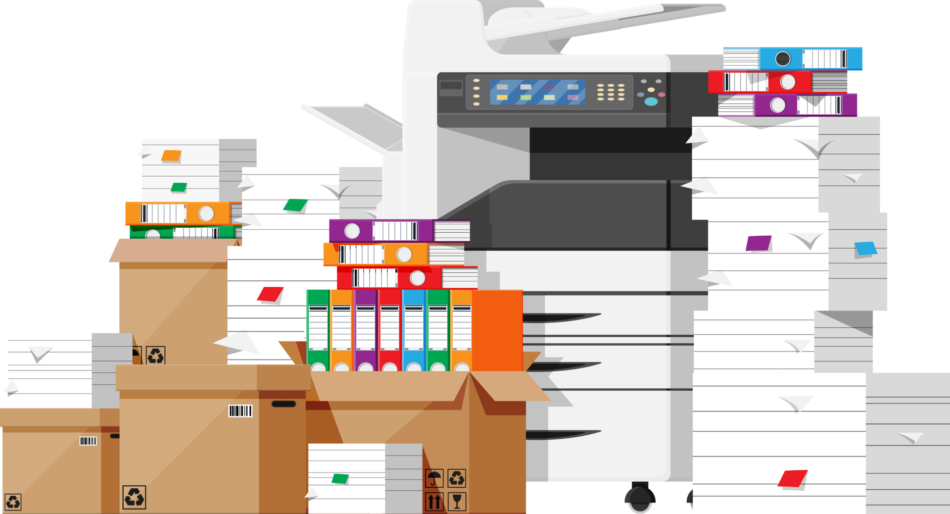 Pile Of Paper Documents And Printer 35743577 PNG pile-of-paper-documents-and-printer-35743577-png