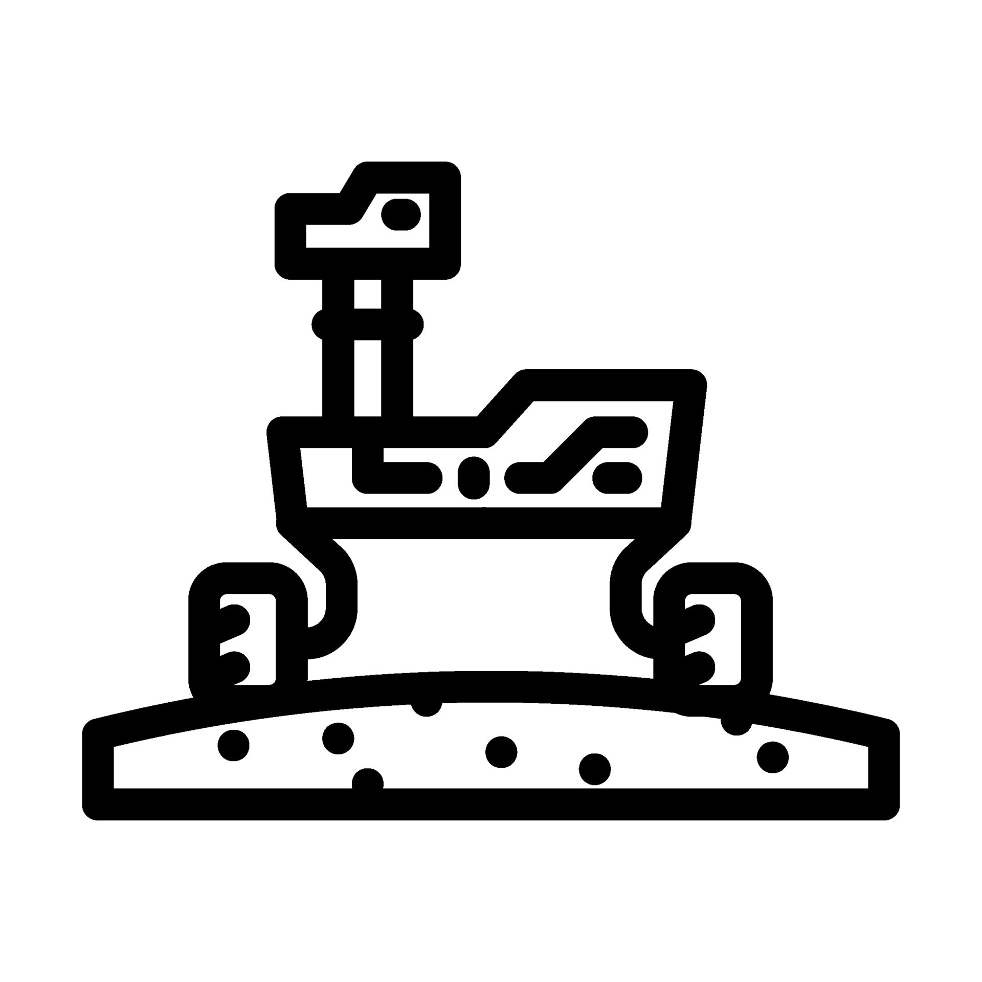 Planet Exploration Space Exploration Line Icon Vector Illustration