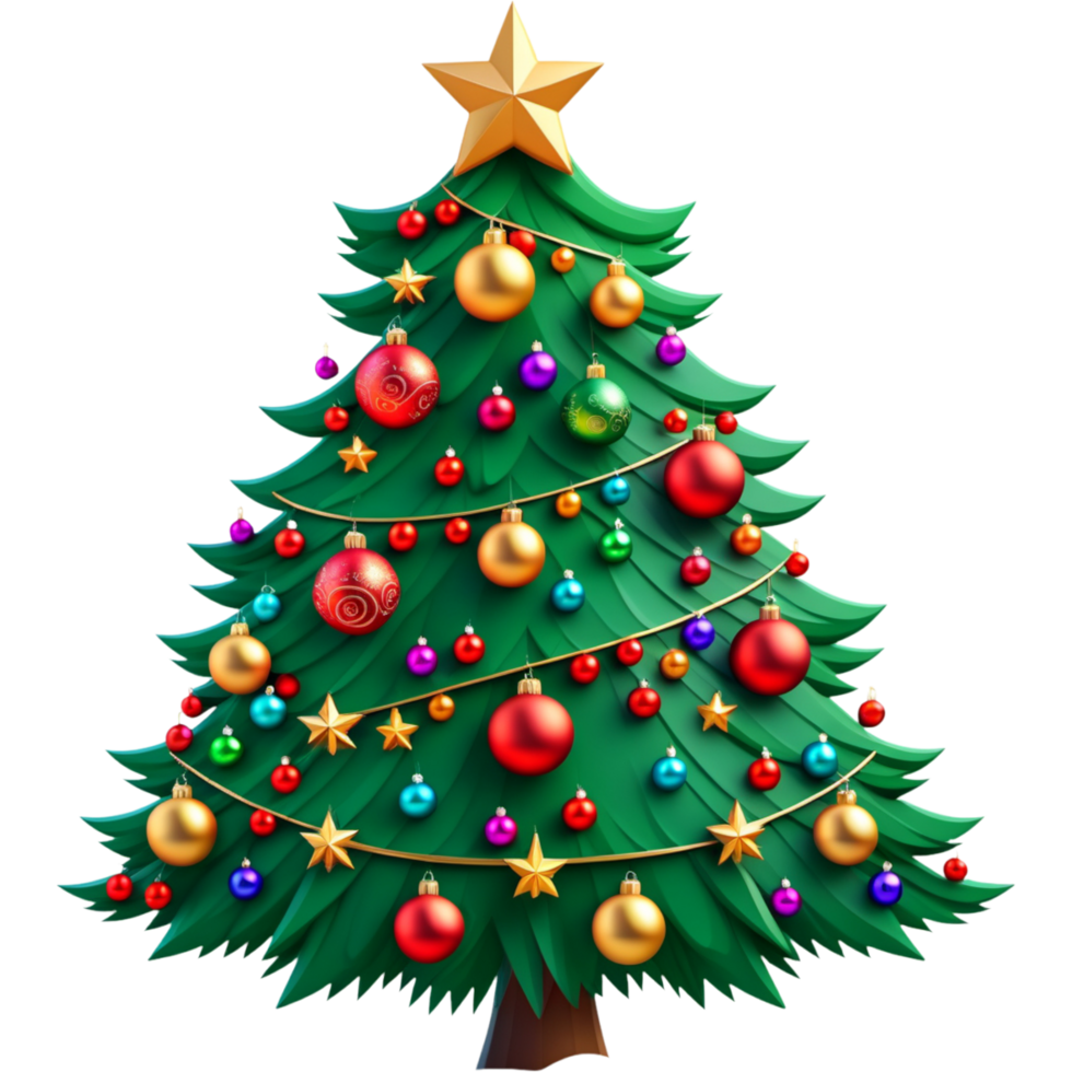 AI generated Colorful Christmas tree. AI Generative 35746006 PNG