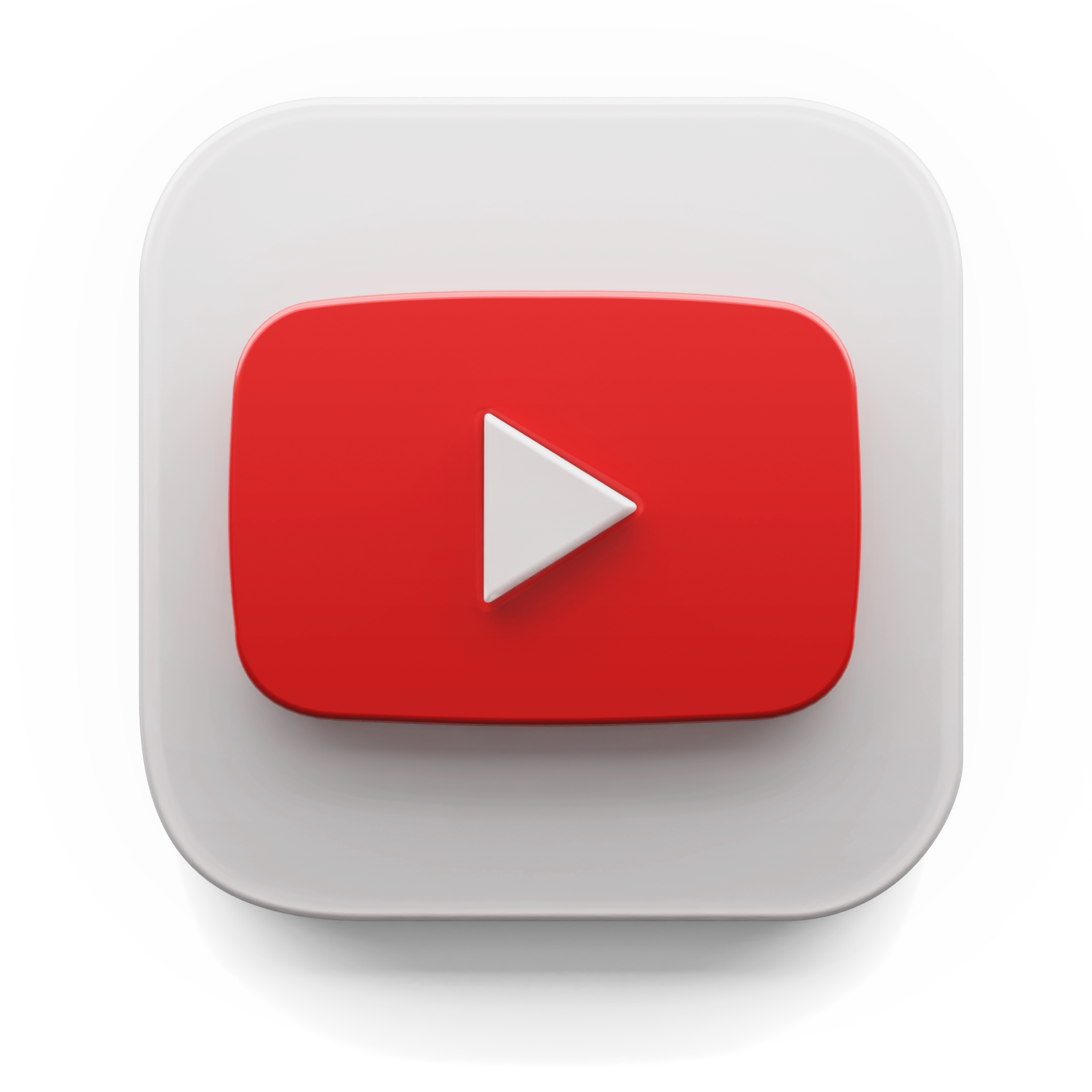 Youtube App Logo In Big Sur Style 3d Render Icon Design Concept Element 