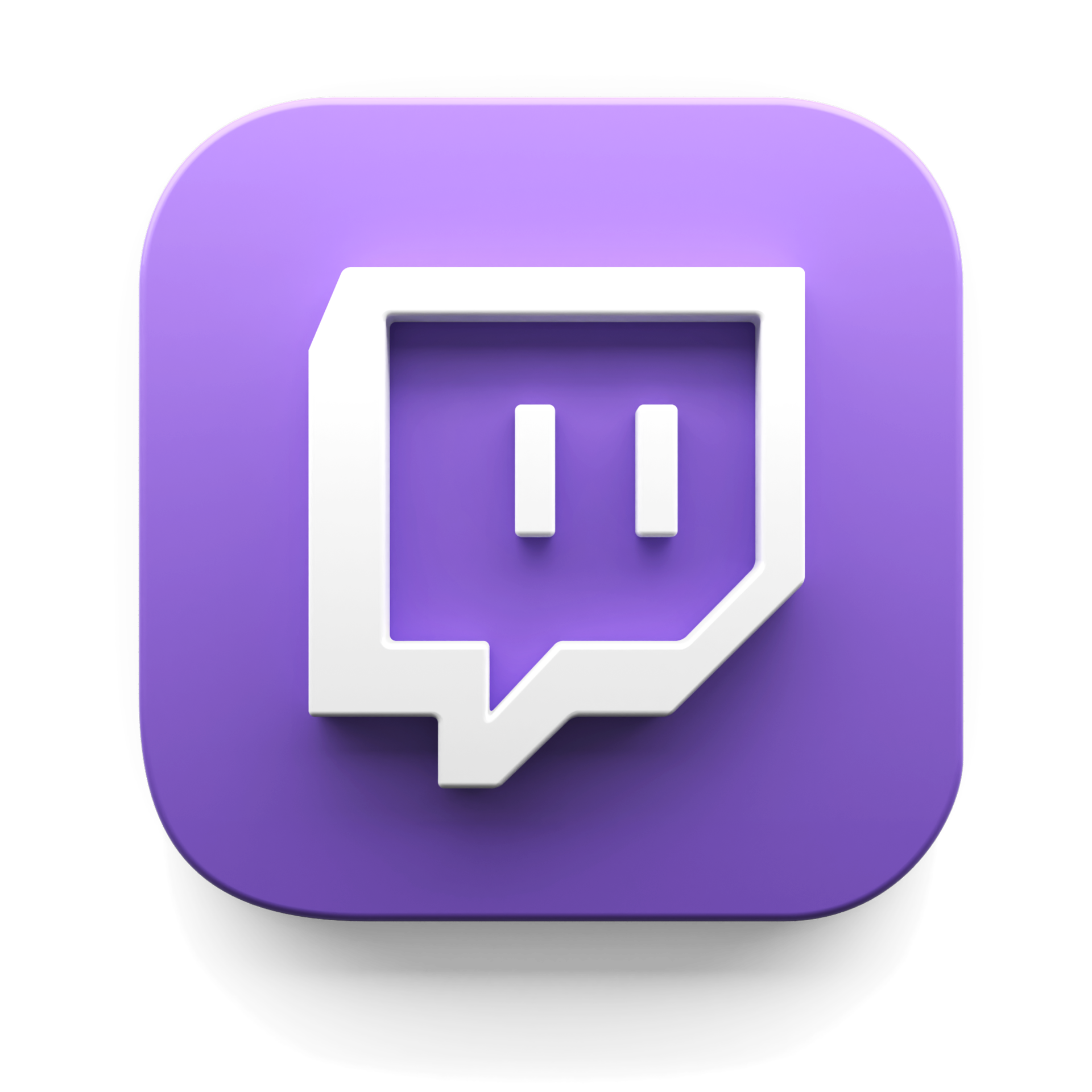 twitch app logo in big sur style 3d render icon design concept element isolated transparent ...