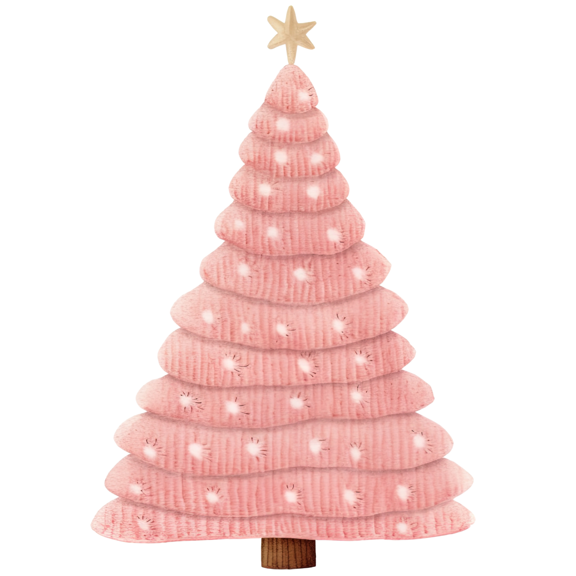 AI generated Pink Christmas Tree Clipart - Festive Watercolor Holiday ...