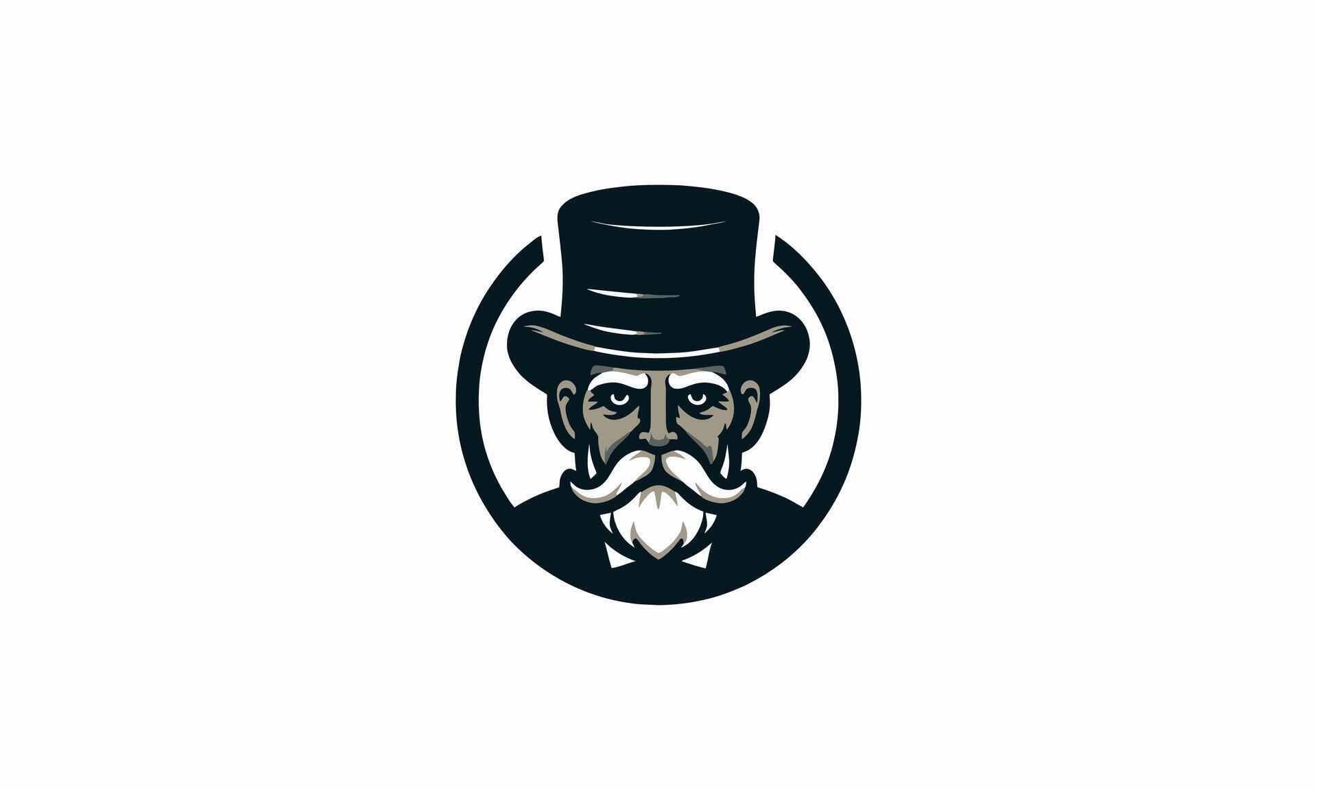 Head Old Man Wearing Top Hat Vector Flat Design 35748296 Vector Art At