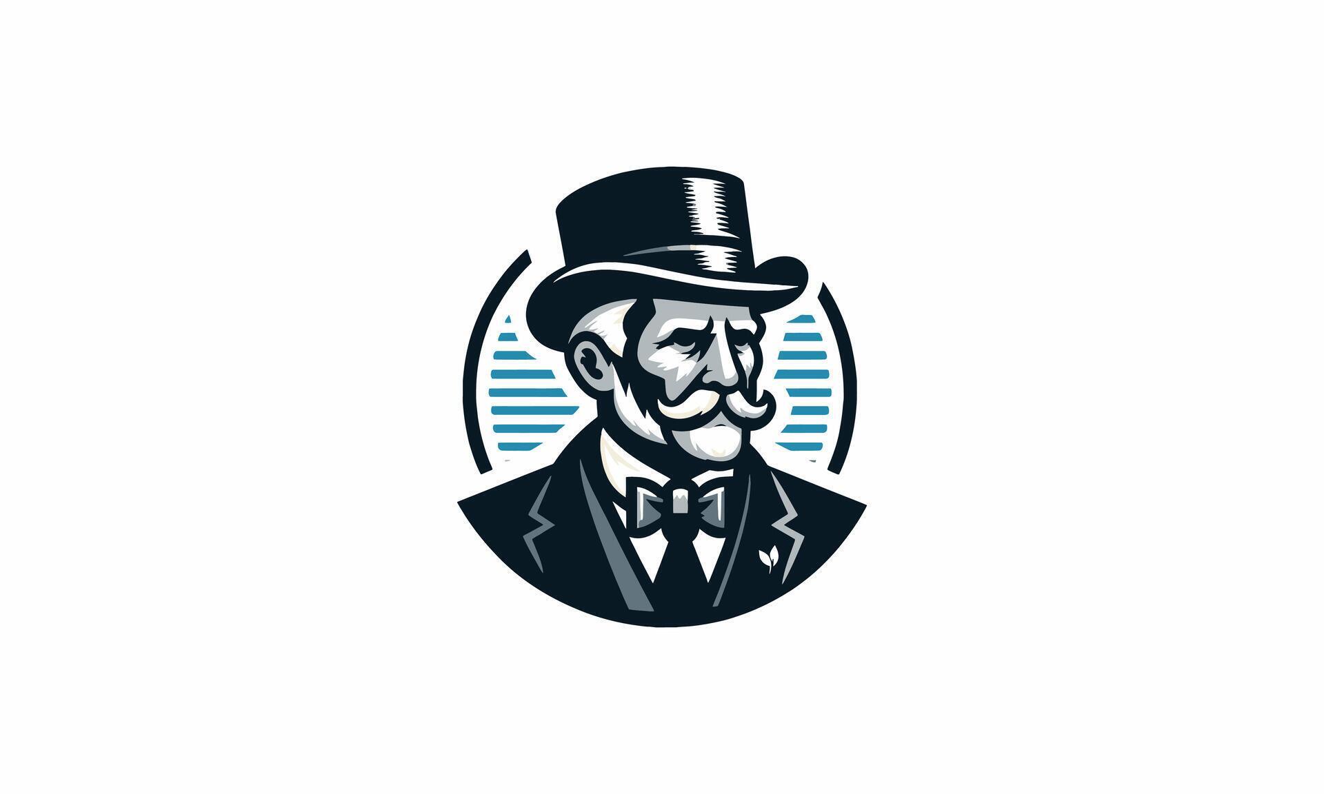 Head Old Man Wearing Top Hat Vector Flat Design 35748359 Vector Art At