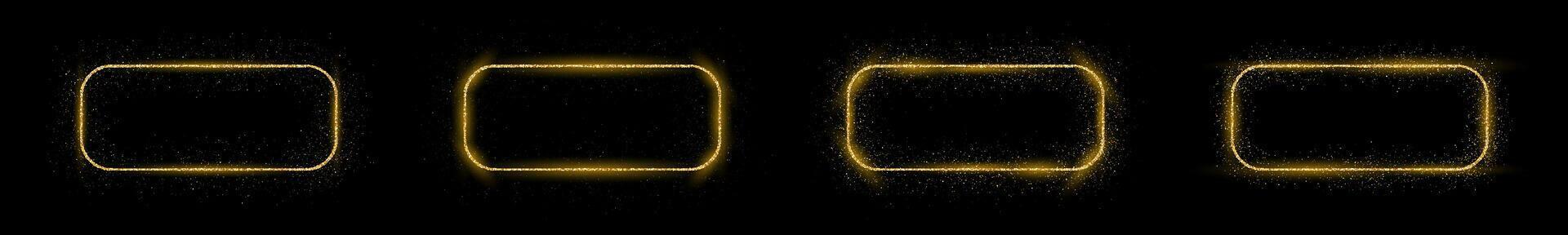 Golden rounded rectangle frame with glitter 35750533 Vector Art at Vecteezy