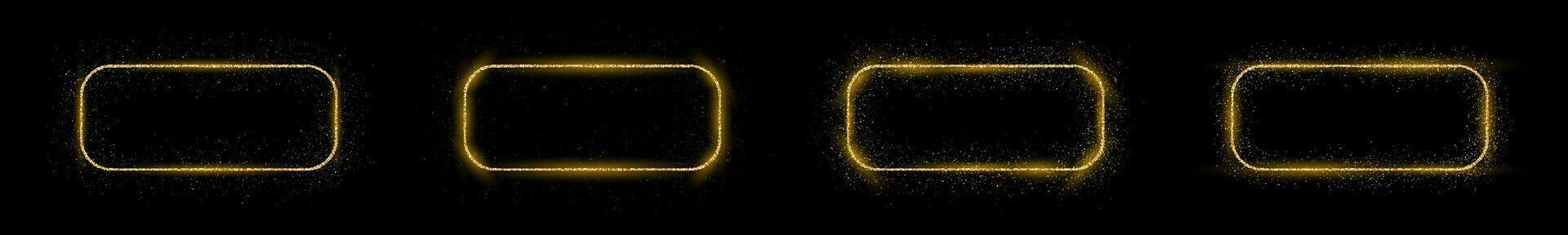 Golden rounded rectangle frame with glitter 35750533 Vector Art at Vecteezy