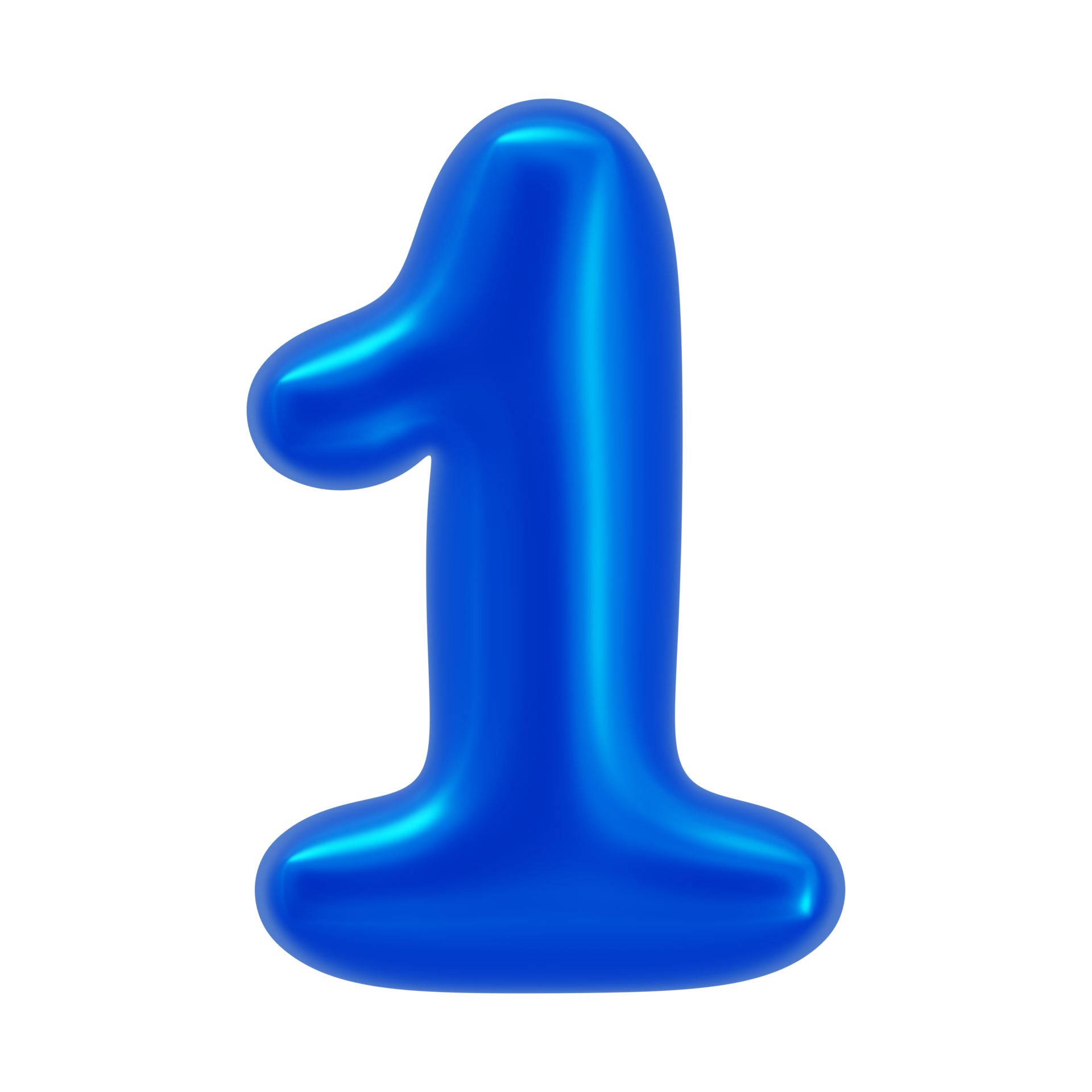 3d number 1 with blue color 35750561 PNG