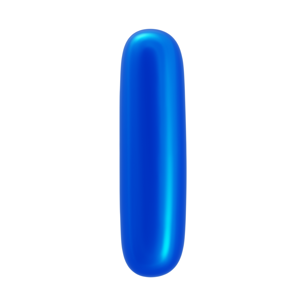 3d alphabet letter i with blue color 35750773 PNG