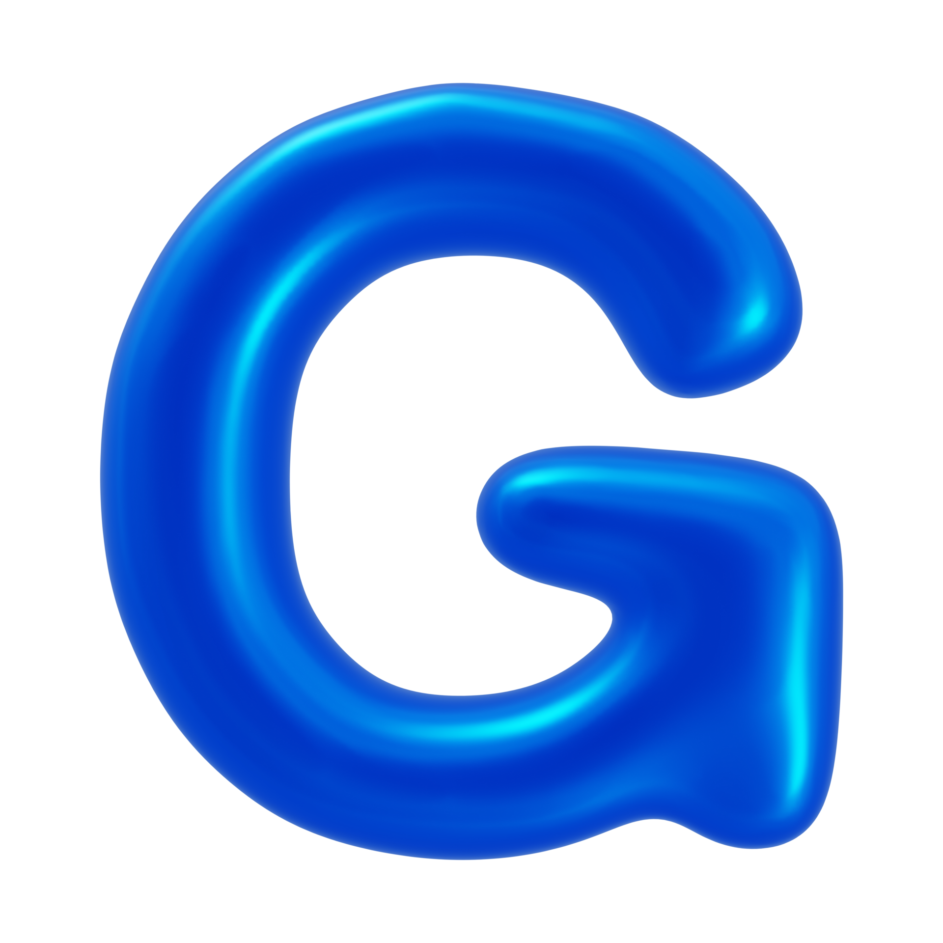 3d alphabet letter g with blue color 35750781 PNG
