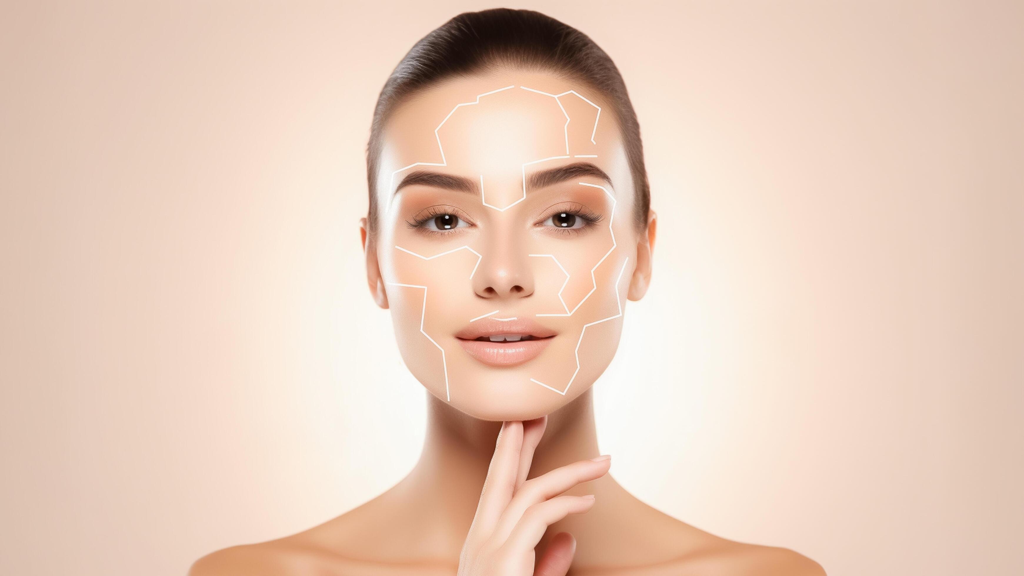 Ai Generated Portrait Of Young Woman With Beautiful Skin On Face Ai Generated 35751400 Stock