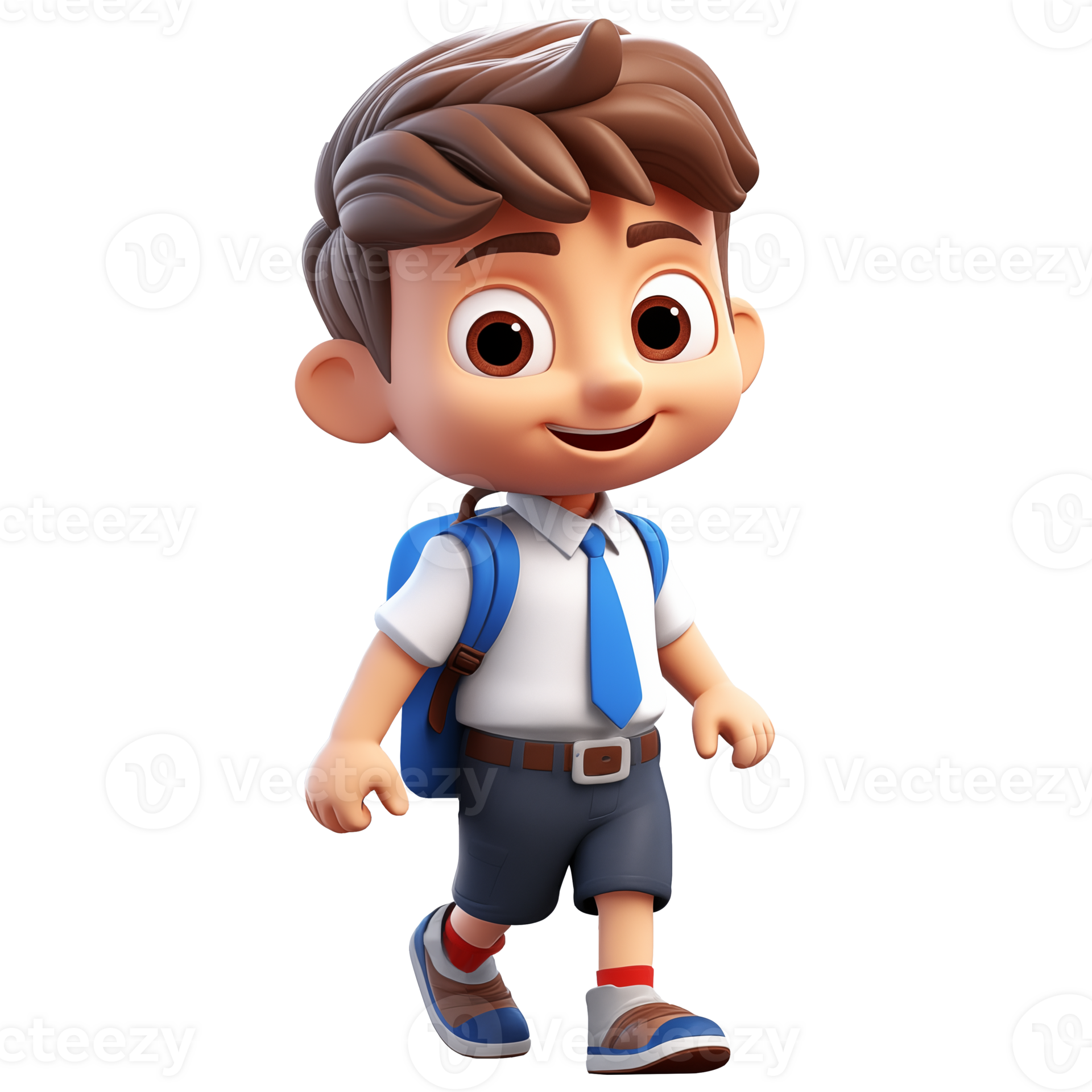 AI generated Boys go to school happily, cute 3d design. Suitable ...