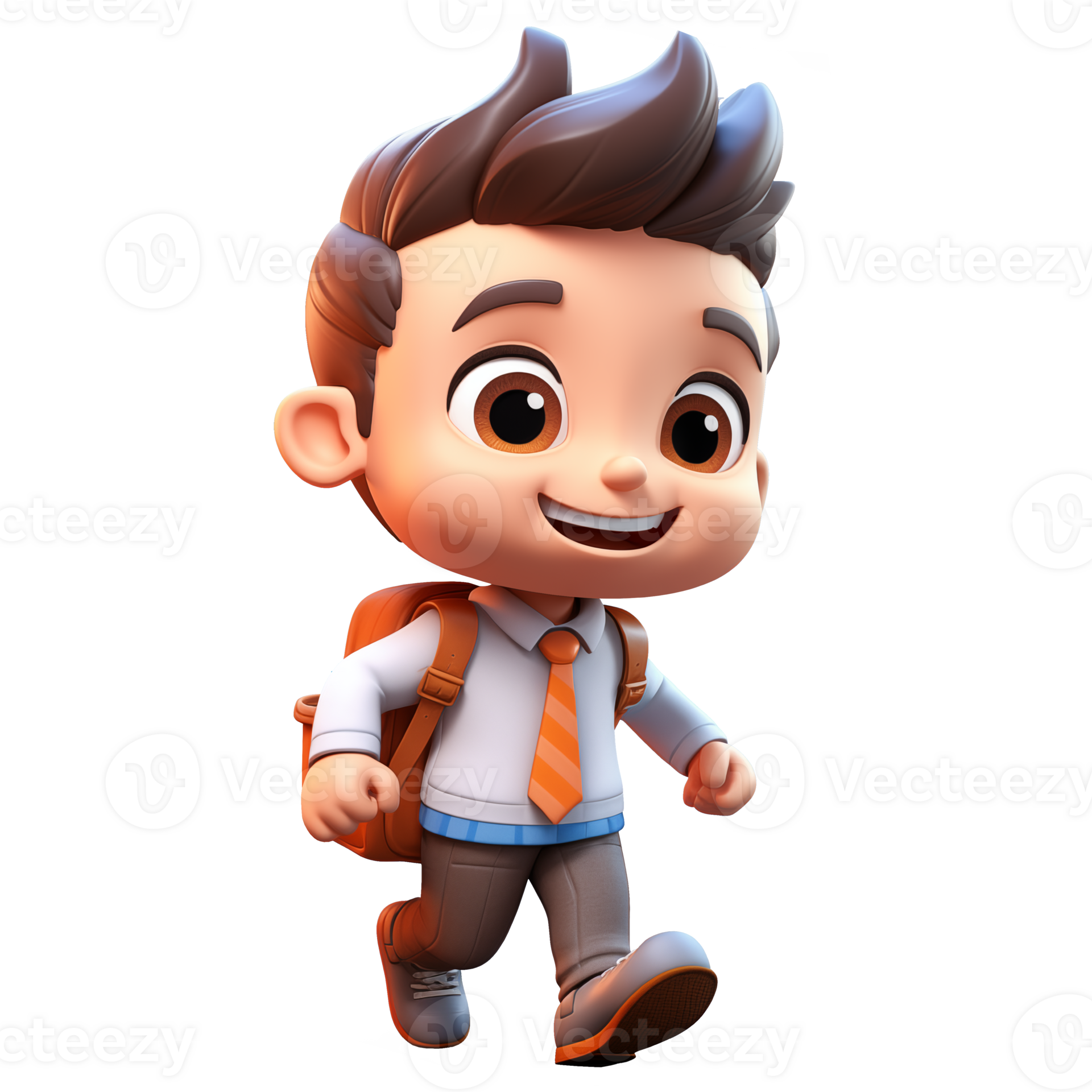 AI generated Boys go to school happily, cute 3d design. Suitable ...