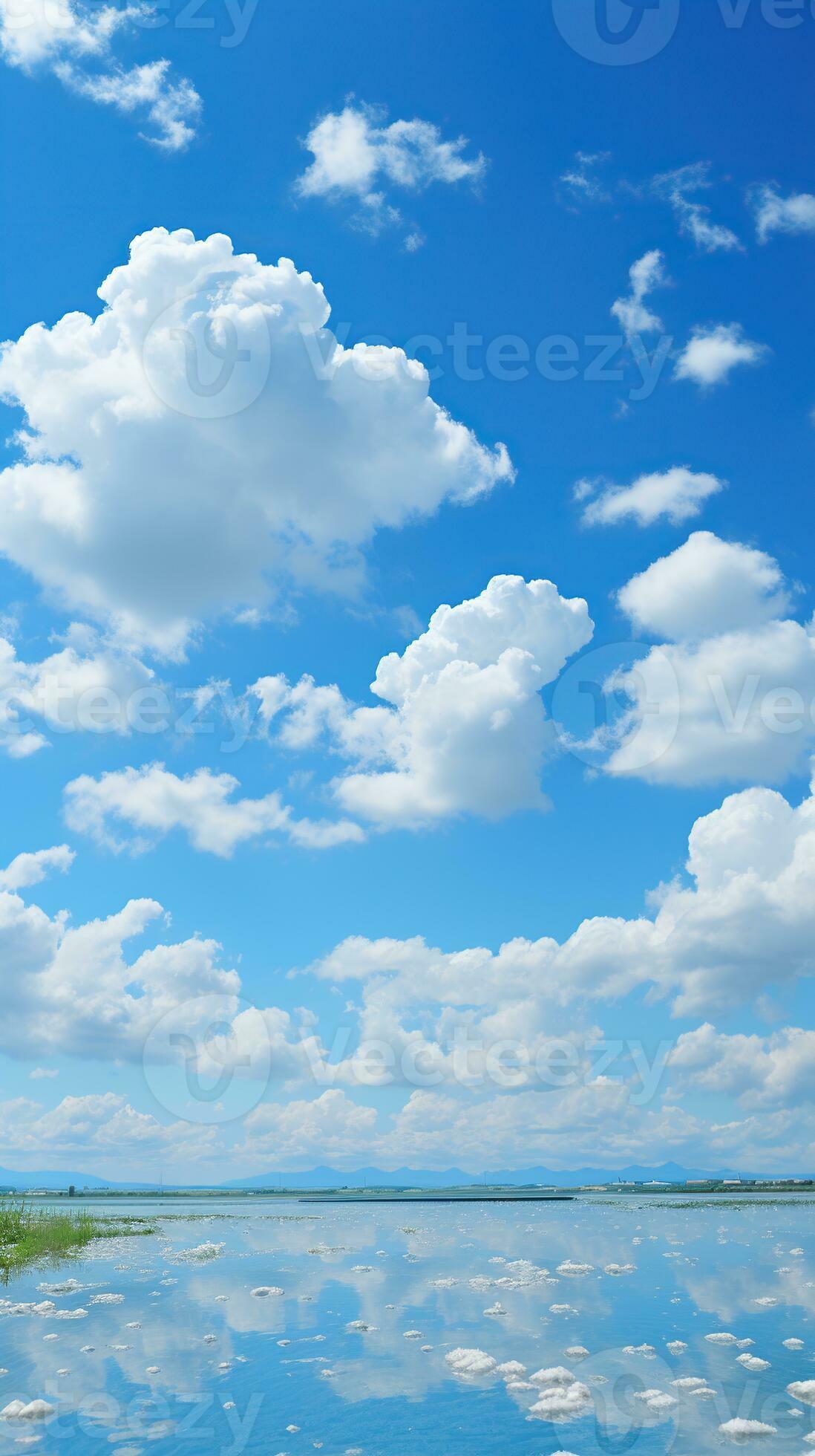 AI generated Blue sky background with clouds. Created with Generative ...