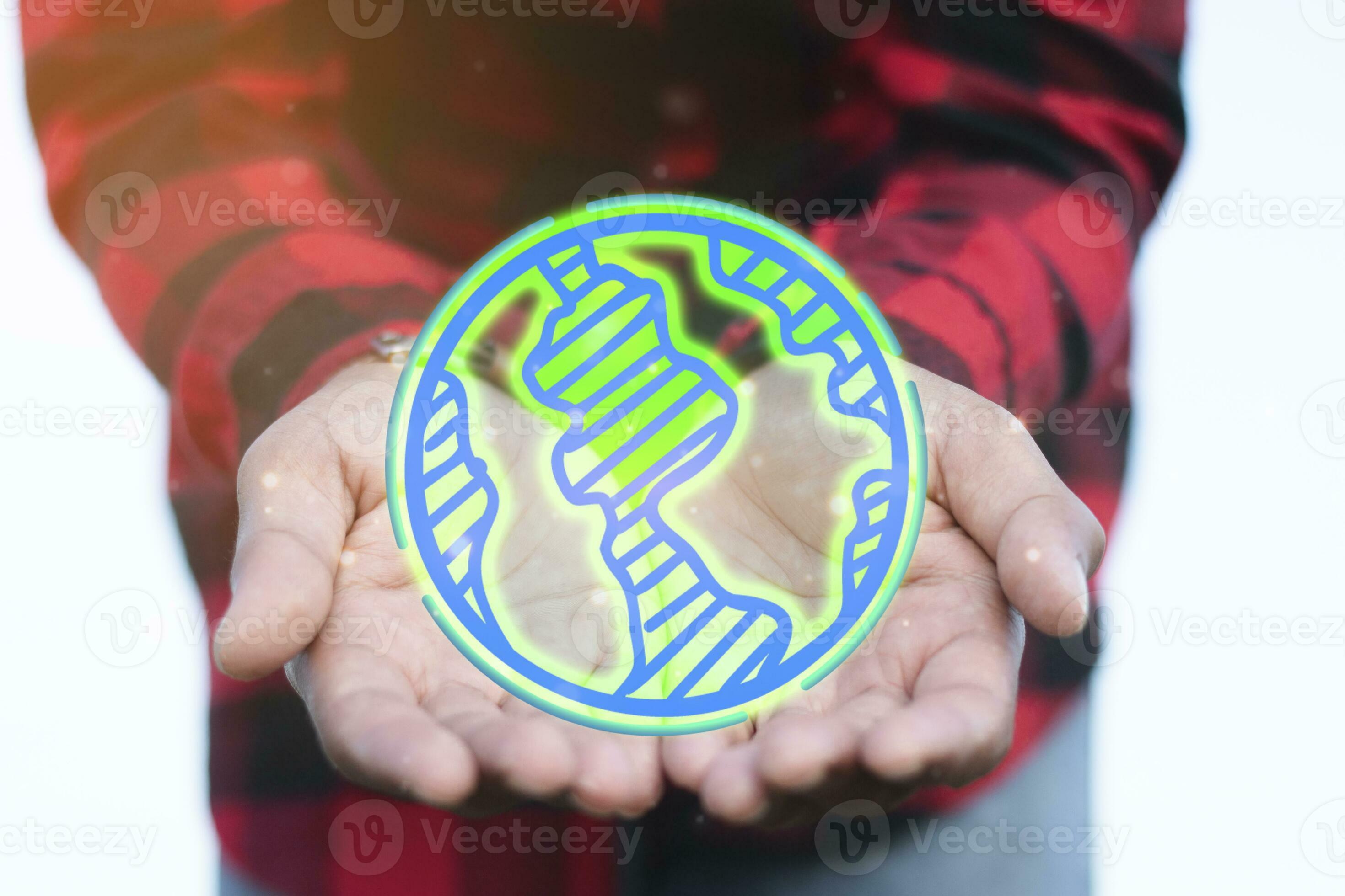 Earth icon in hand, save environment, save clean green earth, love the ... Earth icon in hand, save environment, save clean green earth, love the ...