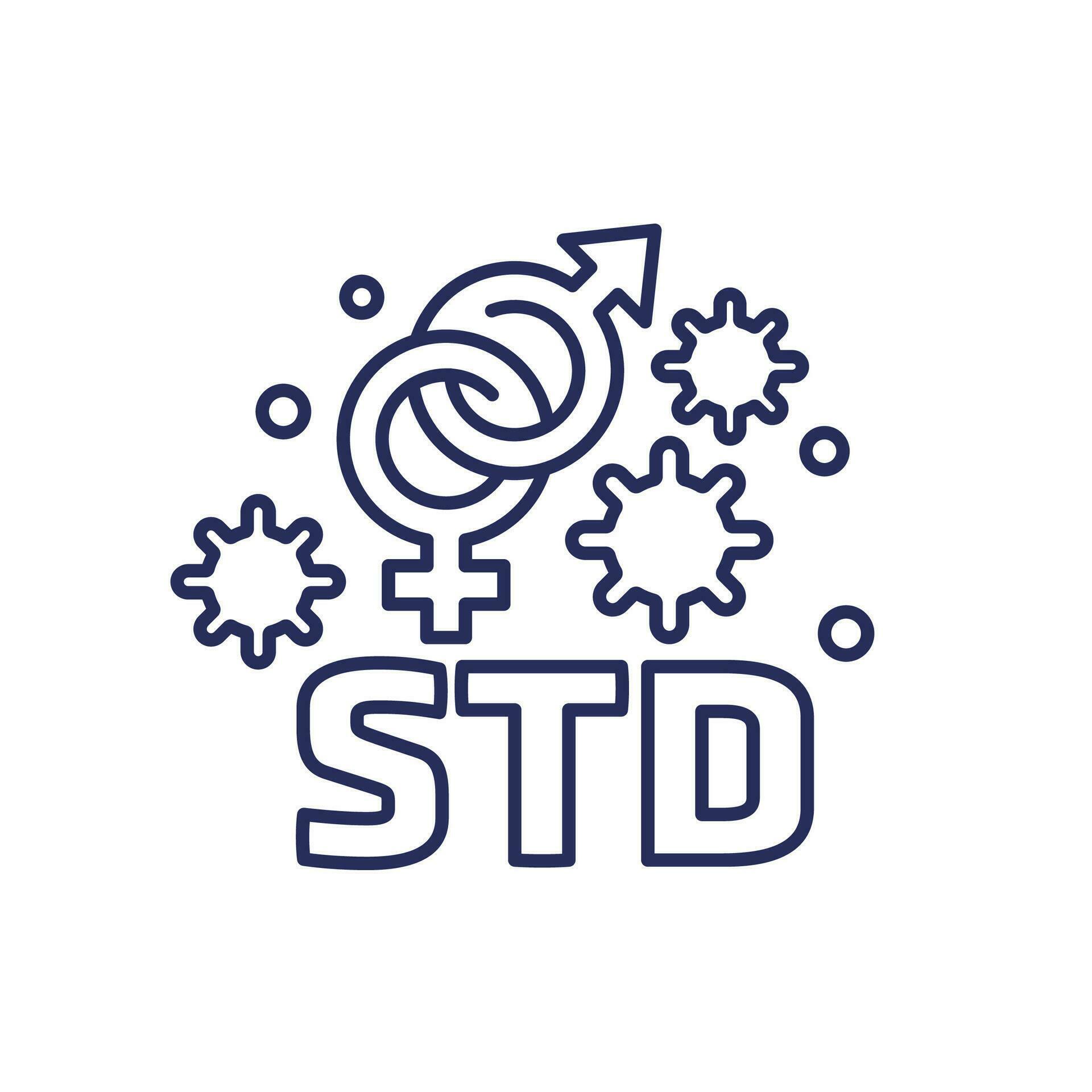 Std Sexual Transmitted Disease Line Icon On White 35766903 Vector Art