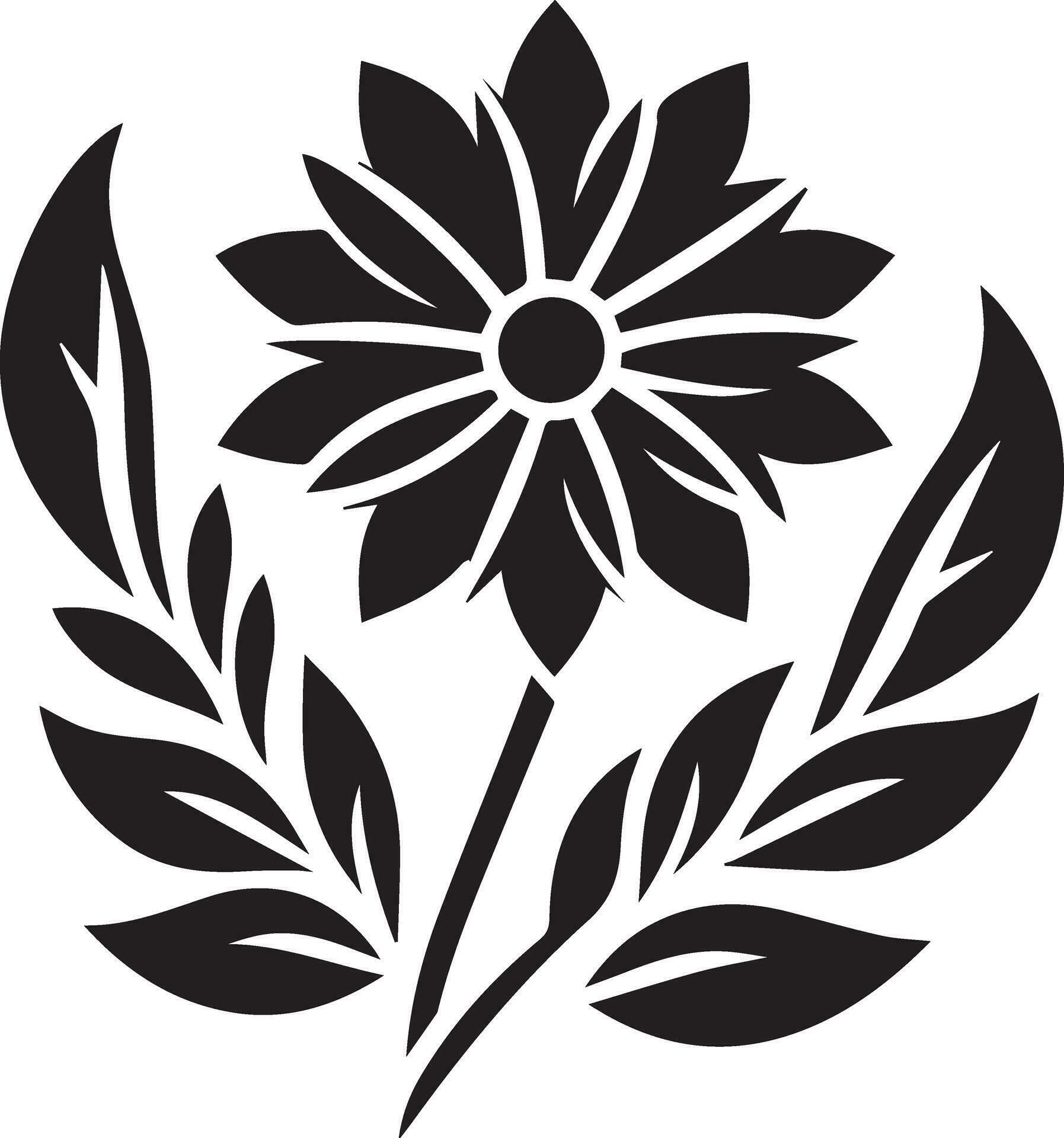 Flower Icon vector art illustration, black color isolated white ...