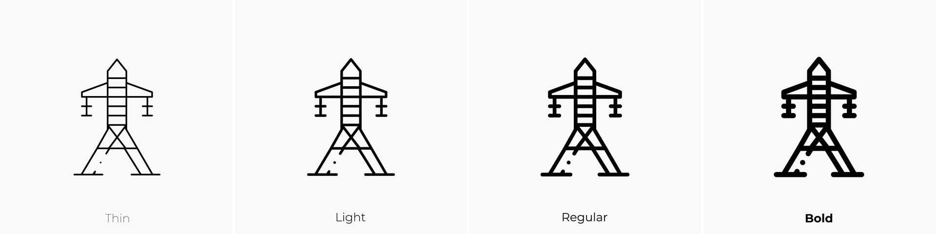 power line icon. Thin, Light, Regular And Bold style design isolated on ...
