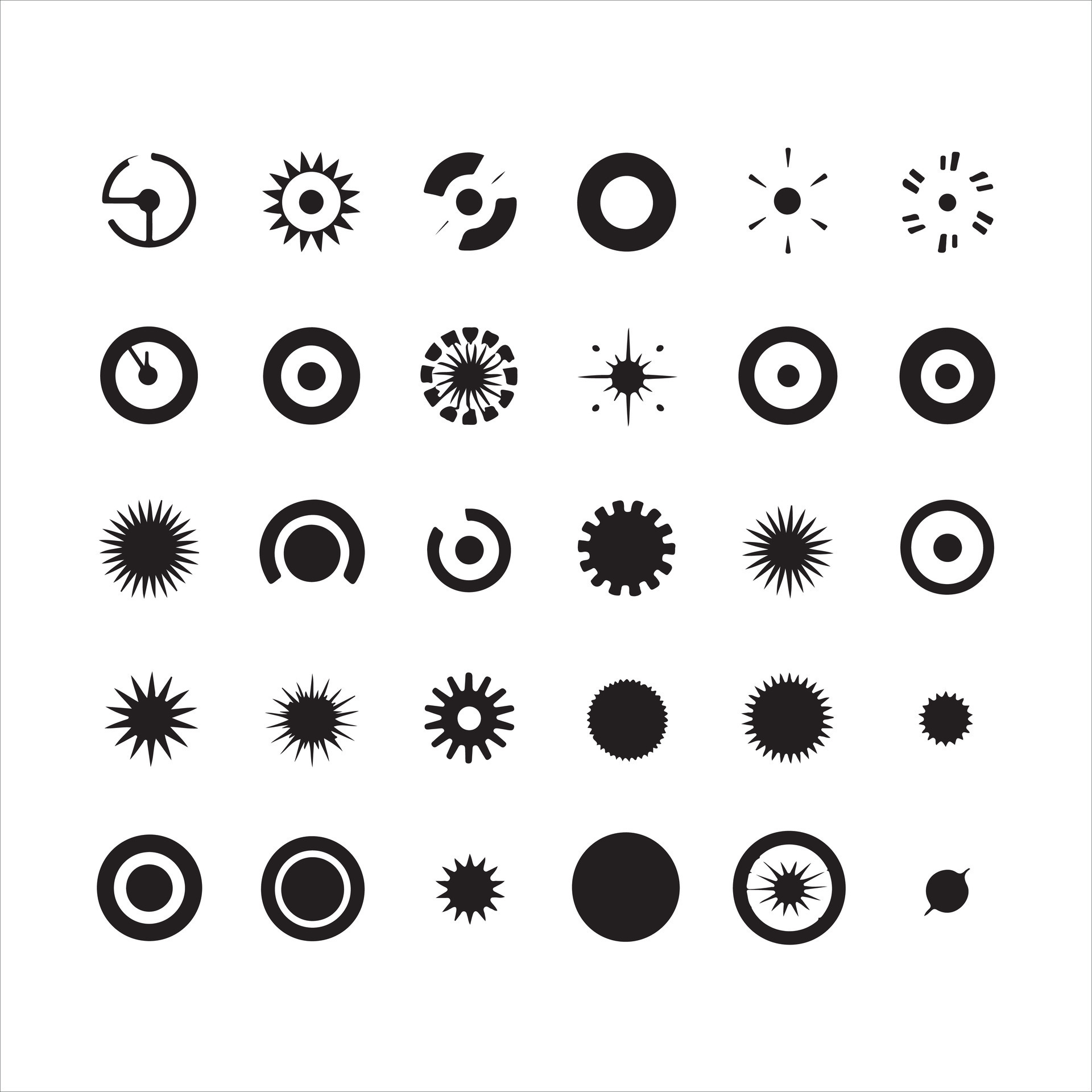 A black silhouette Loading symbol set 35768419 Vector Art at Vecteezy