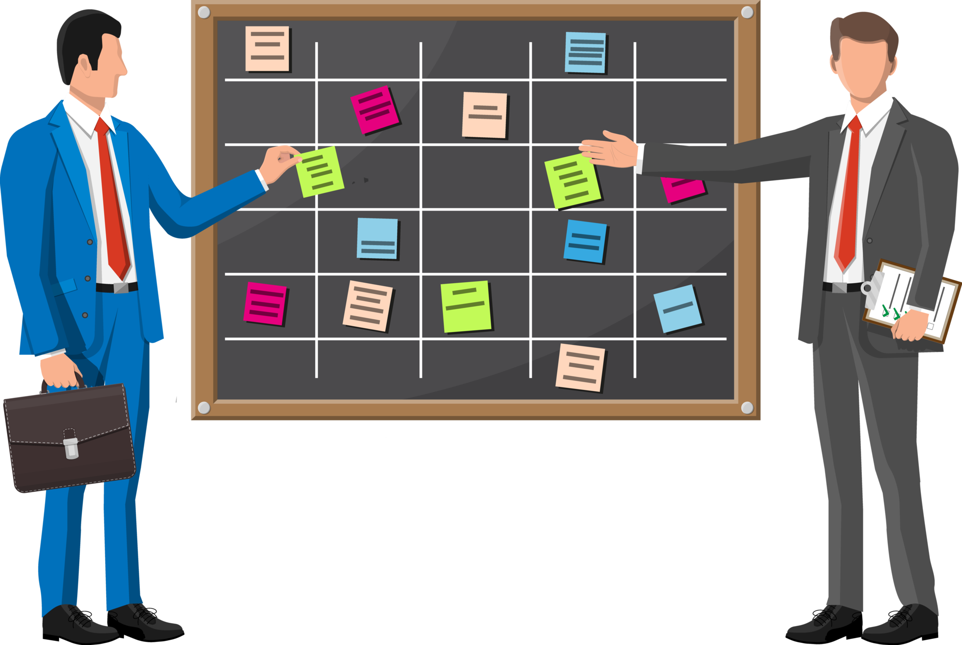 Scrum agile board and businessman. 35772231 PNG Scrum agile board and businessman. 35772231 PNG