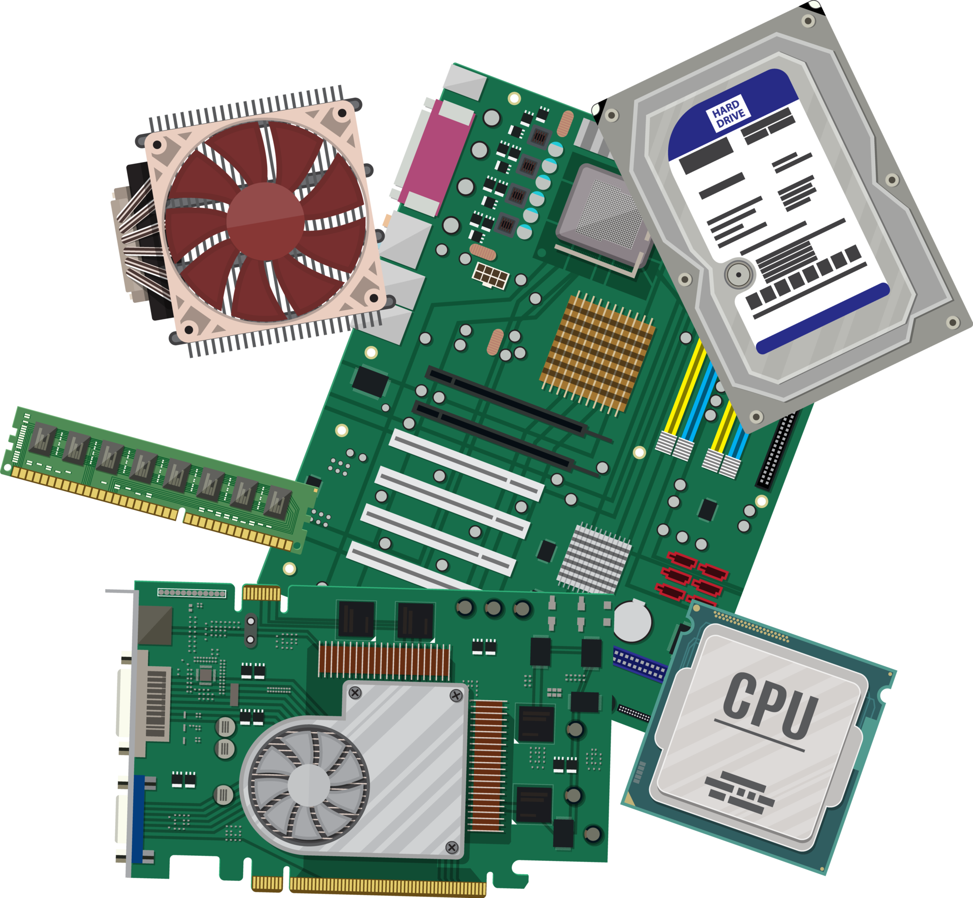 Assembling PC. Personal computer hardware. 35772438 PNG Assembling PC. Personal computer hardware. 35772438 PNG
