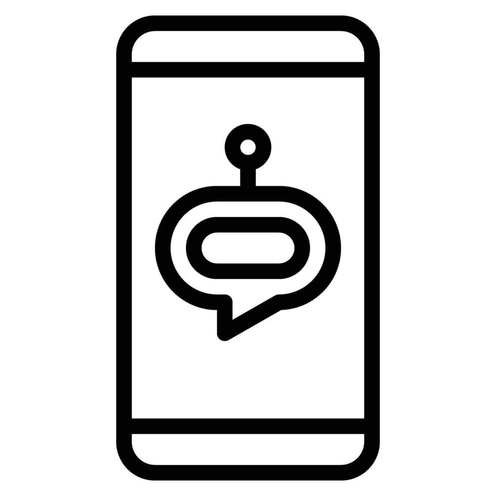 Chatbot Icon Line Outline Vector Sign Symbol Graphic Illustration