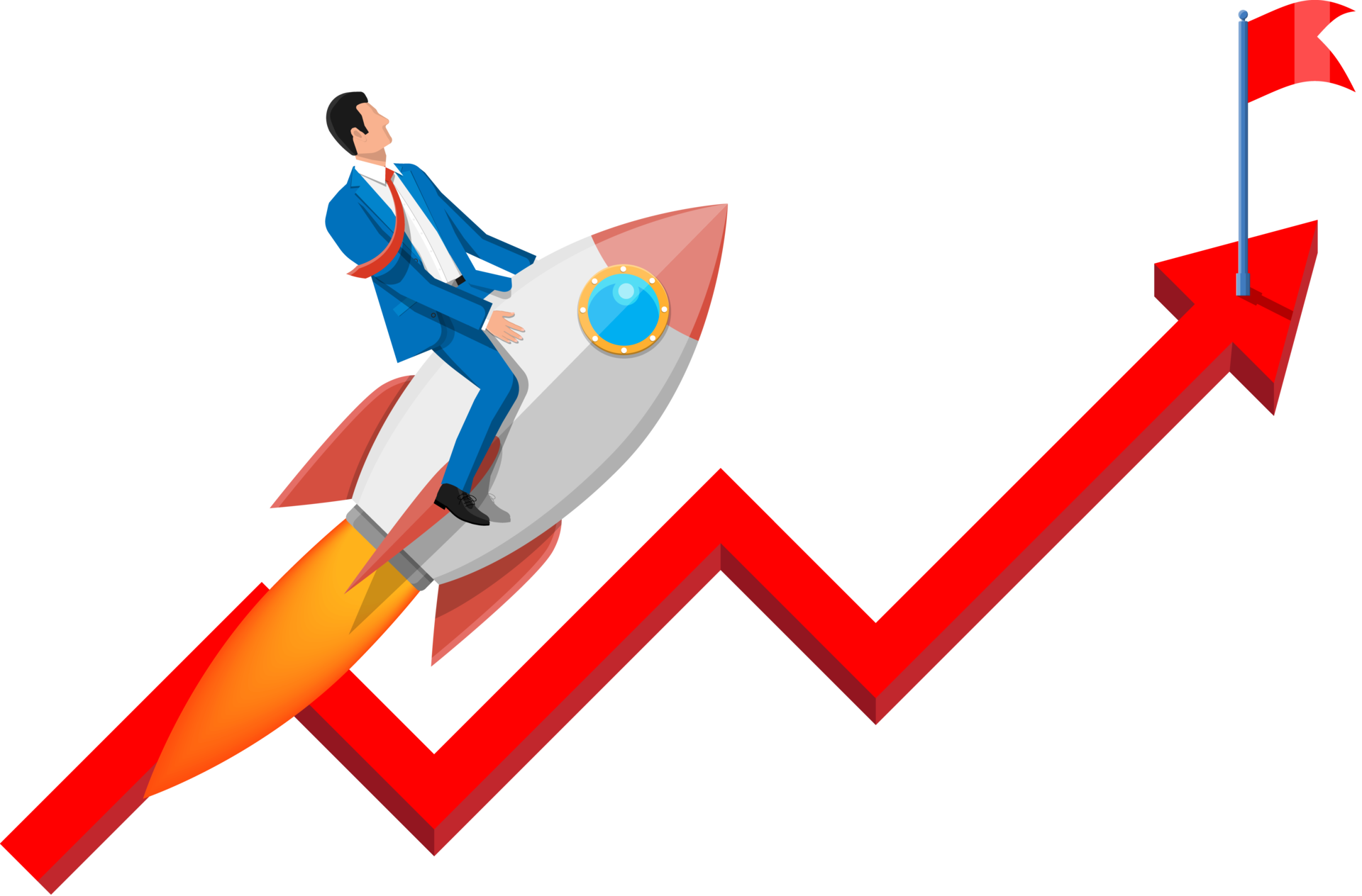 Successful business man flying on rocket on graph 35773123 PNG Successful business man flying on rocket on graph 35773123 PNG