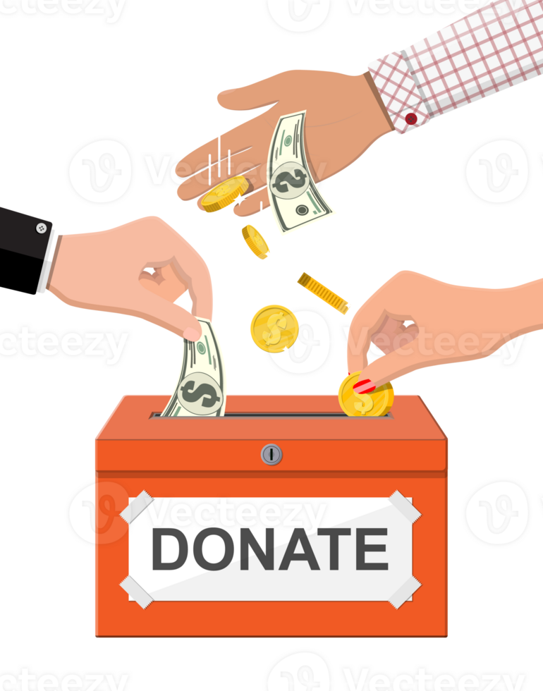 donación caja con dinero 35773585 PNG
