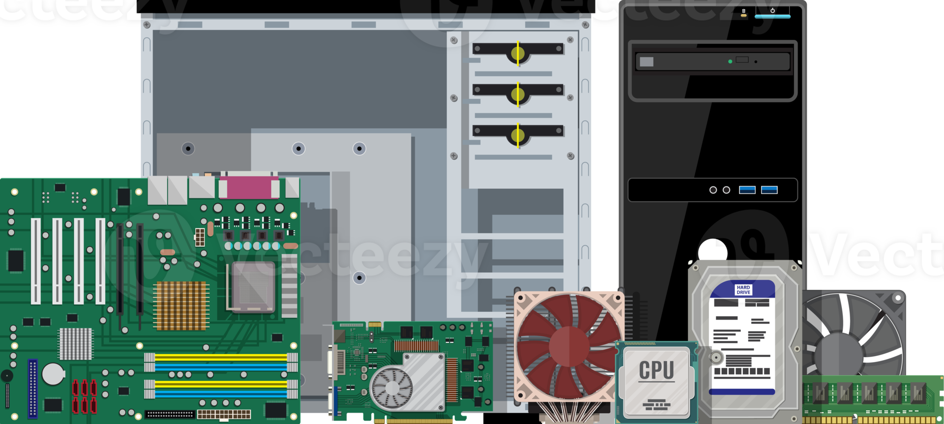 Assembling Pc Personal Computer Hardware 35774385 Png 9361