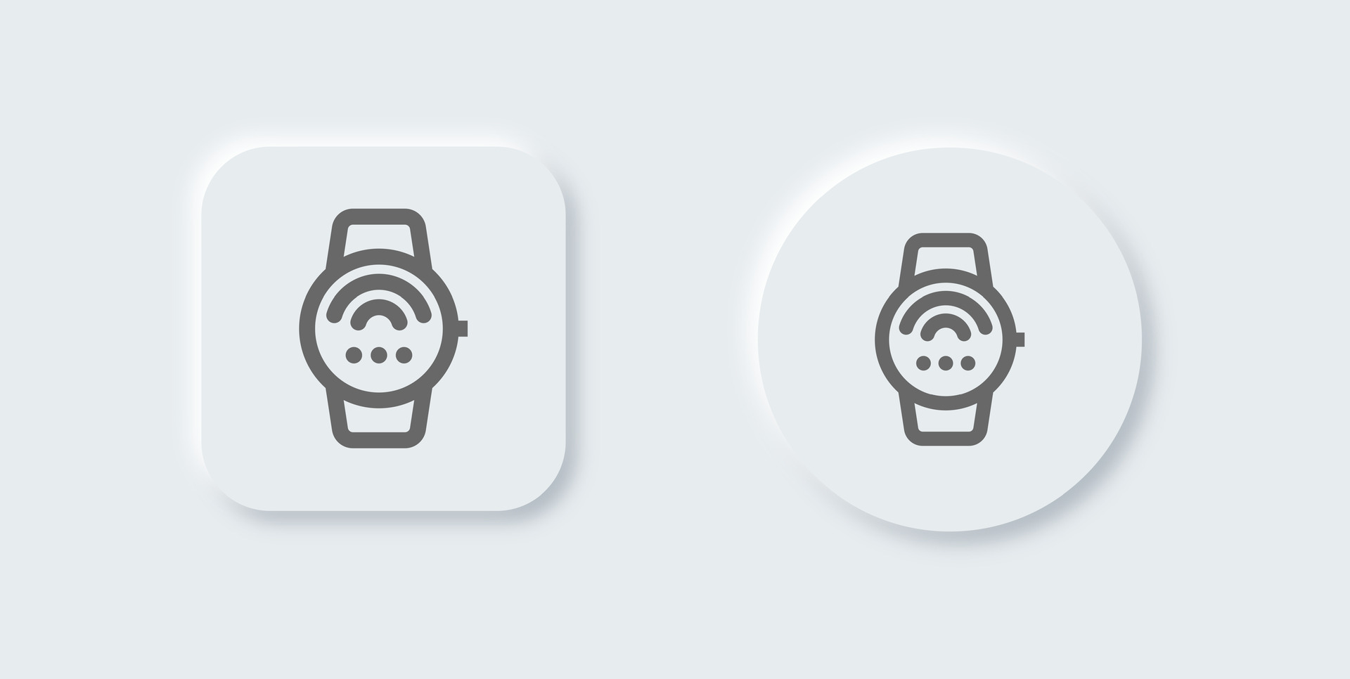 Connect Smartwatch Line Icon In Neomorphic Design Style Smart Device Signs Vector Illustration