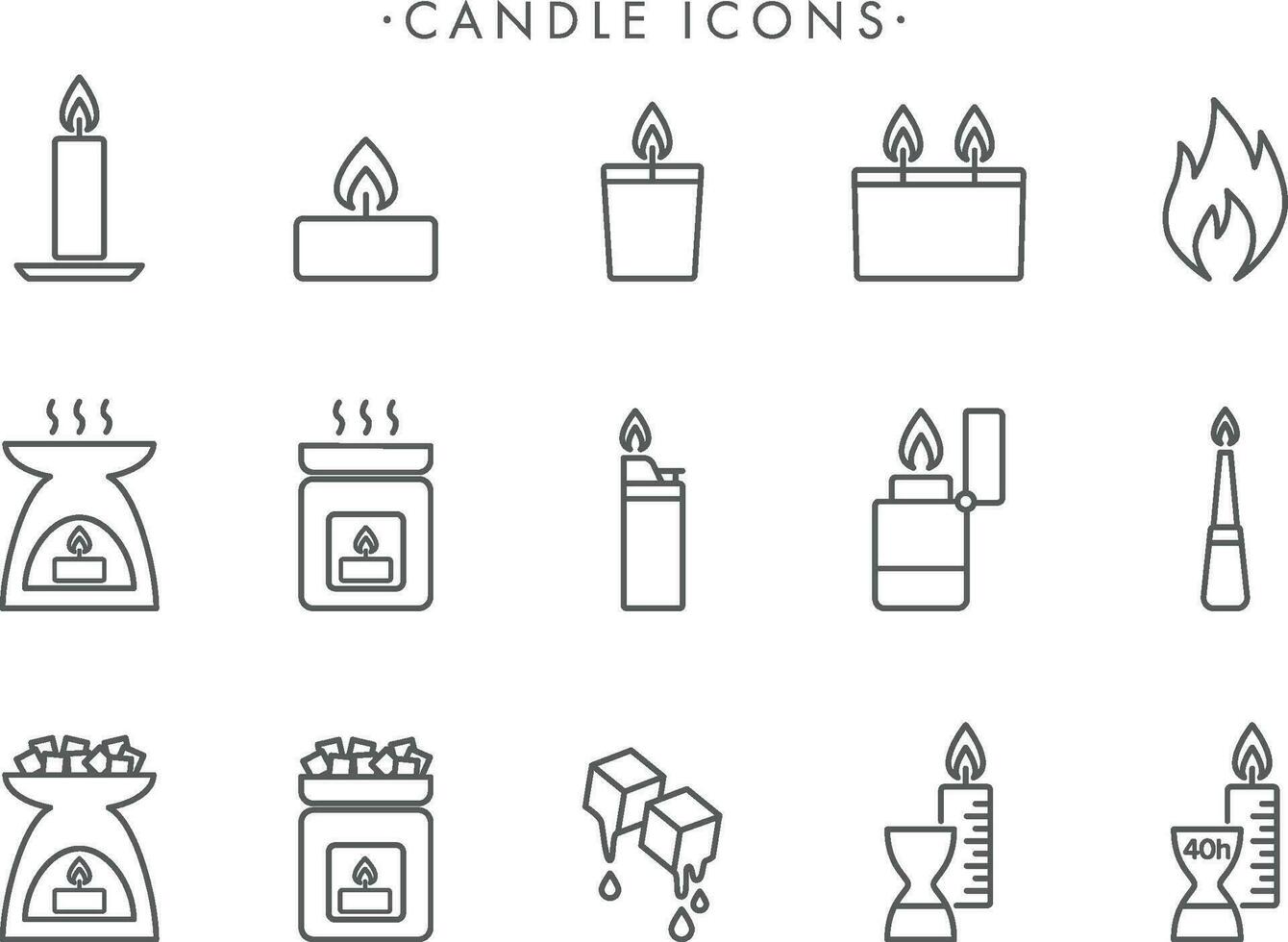 Candle And Wax Melts Line Icon Set 35781904 Vector Art At Vecteezy