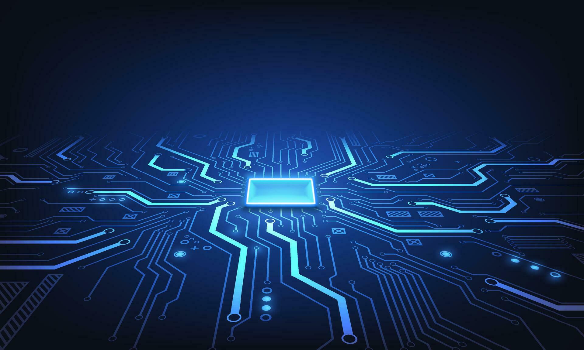 Abstract Technology Chip Processor Background Circuit Board And Html