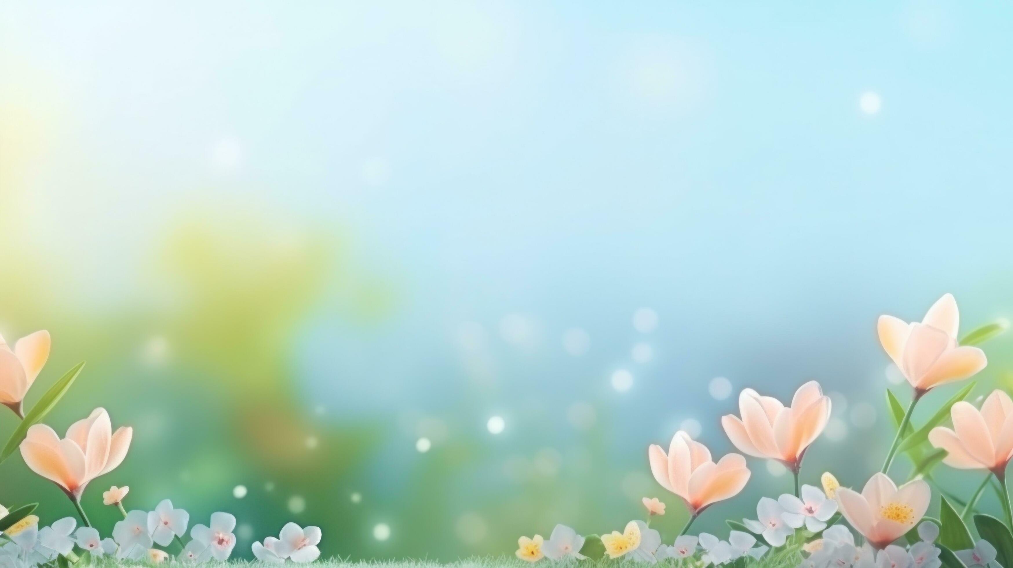 Ai Generated Spring Is A Magic Season Beautiful Photorealistic Wallpaper With Copy Space For