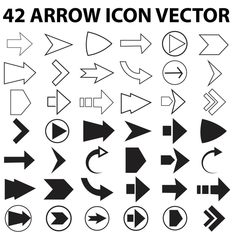 Arrows set. Arrow icon collection. Set different arrows or web design. Arrow flat style isolated ...