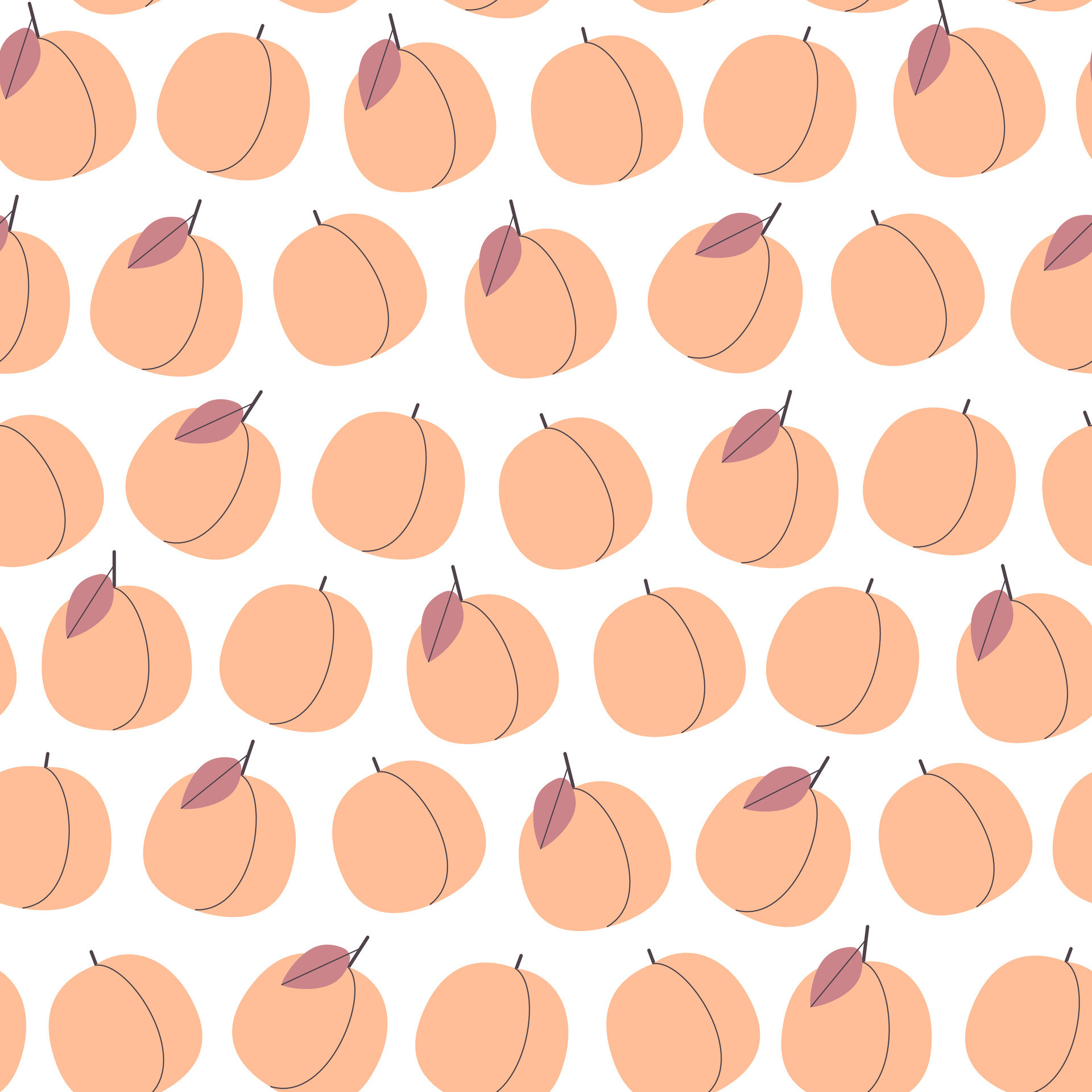 Peach fruit seamless pattern. Color of the 2024 year - Peach fuzz. Background, wallpaper ...