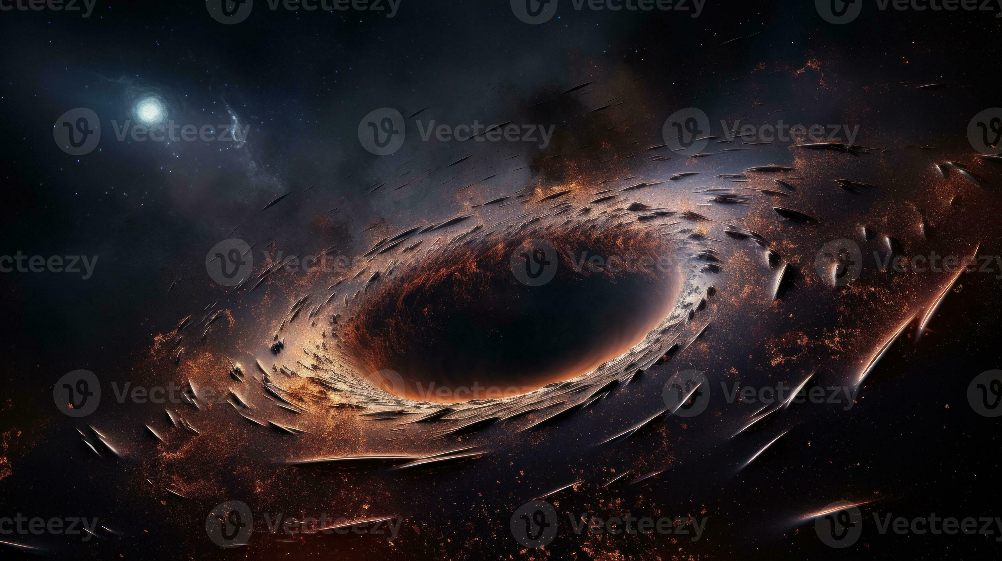 AI generated Big black hole in space in Universe, surrounded by ...