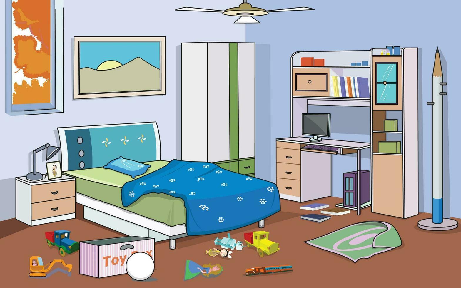 Untidy Room Isolated On White Background 35789953 Vector Art At Vecteezy