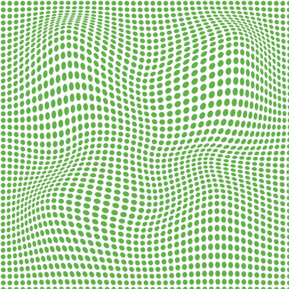 Simple Abstract Seamlees Green Color Small Polka Dot Circle Distort Wavy Pattern Art Work