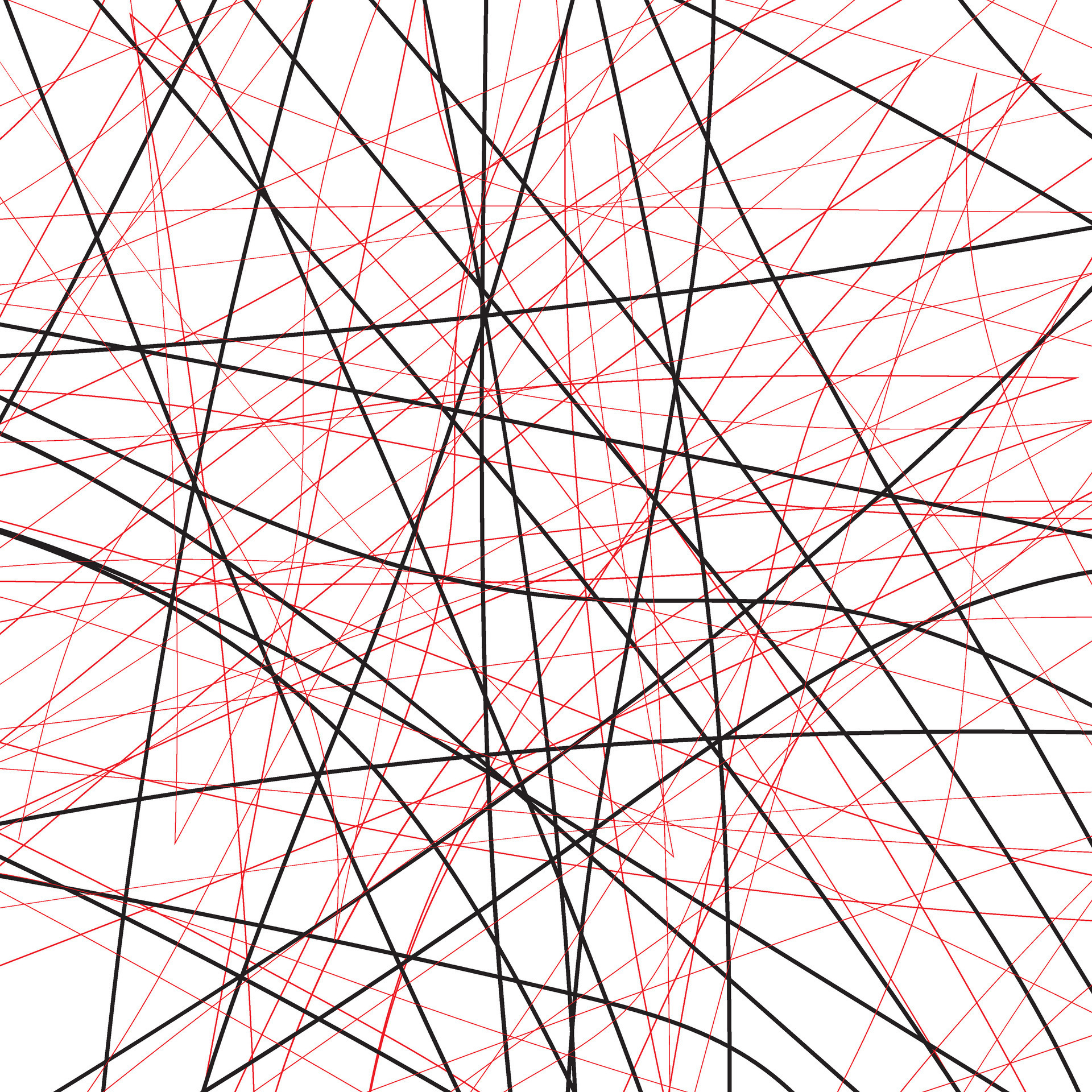 Modern Simple Abstract Seamlees Red And Black Color Chaotic Line