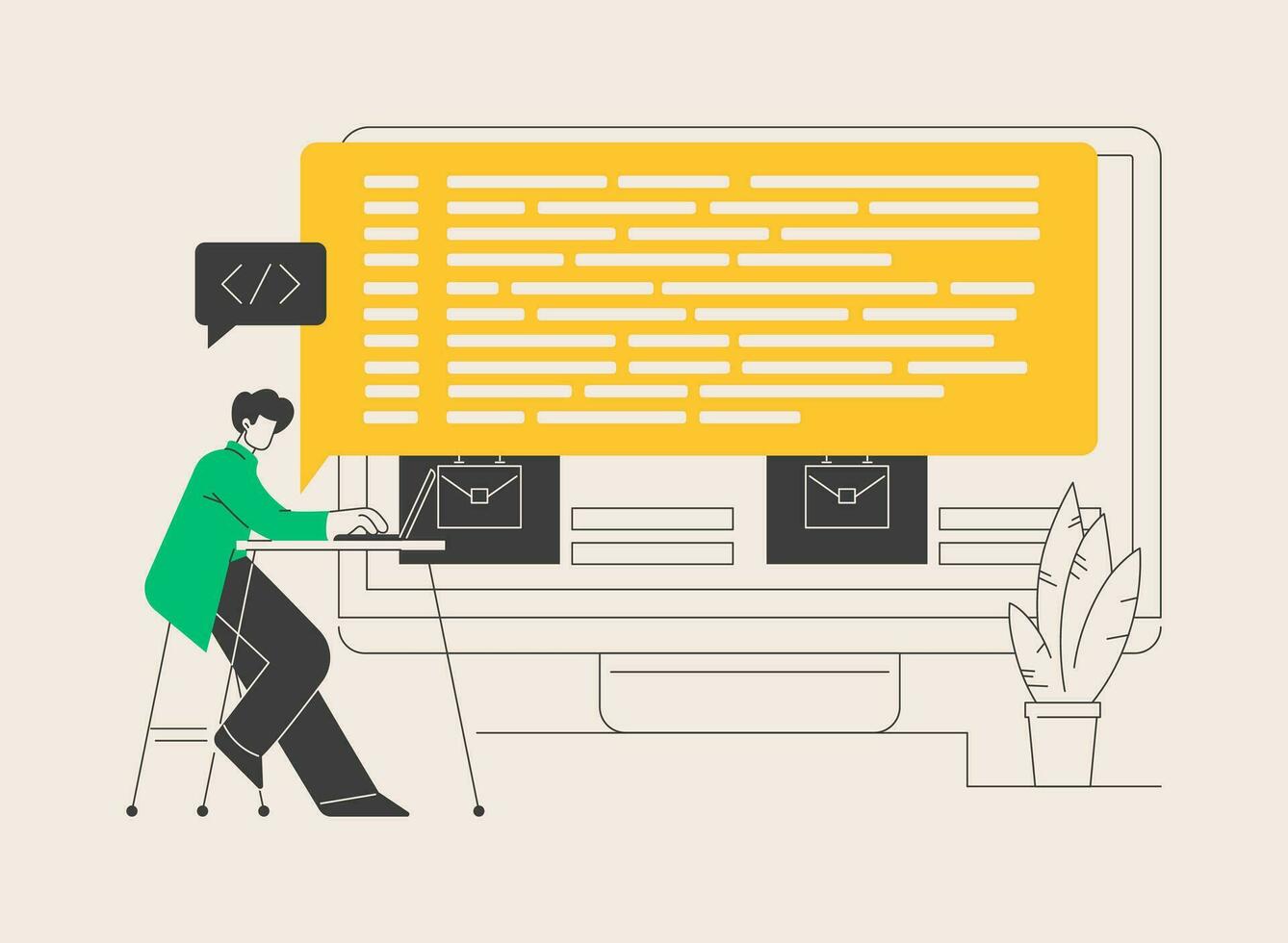 Back end development abstract concept vector illustration. 35793995 ...