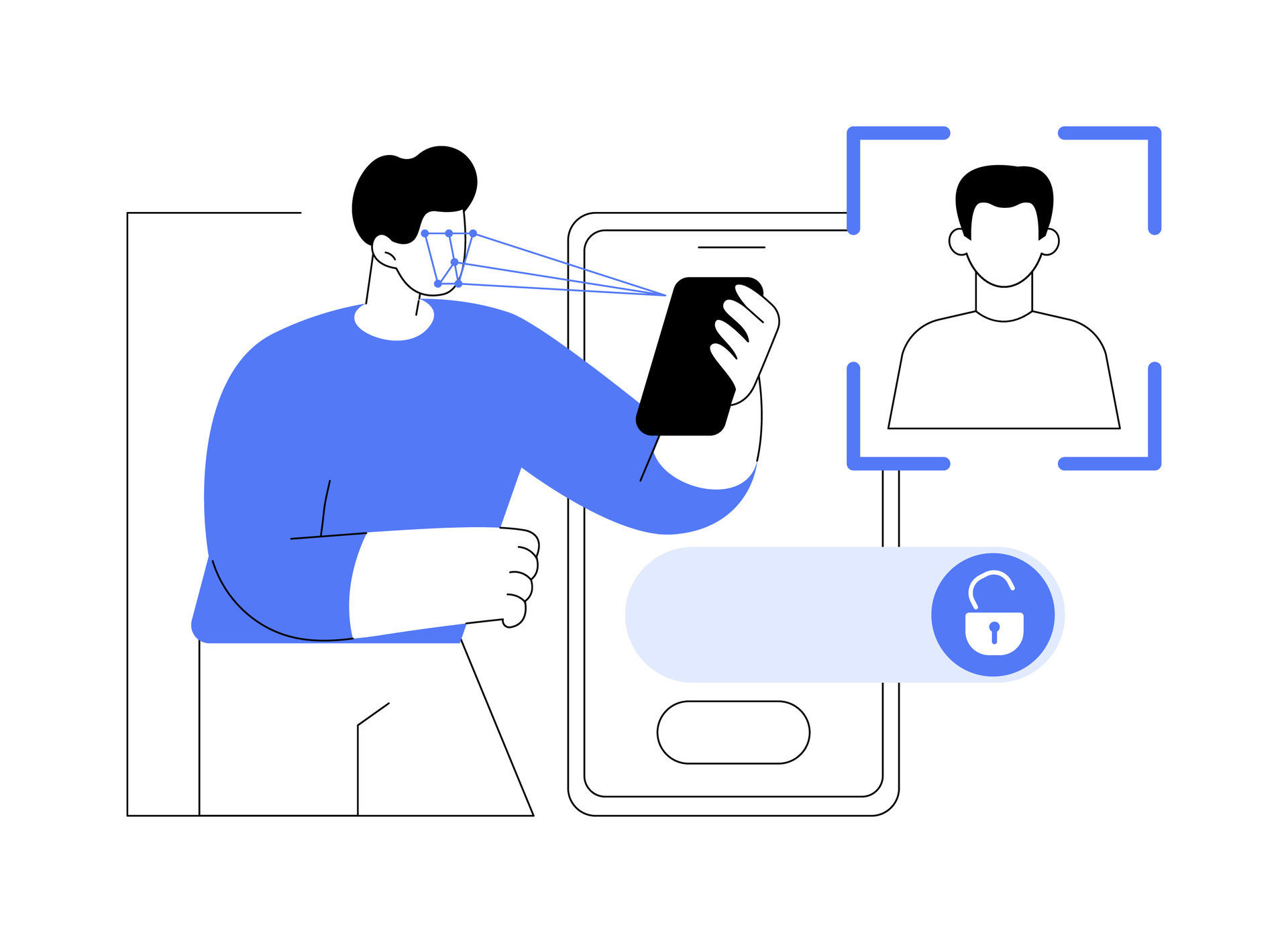 Facial Recognition Isolated Cartoon Vector Illustrations 35794266 Vector Art At Vecteezy