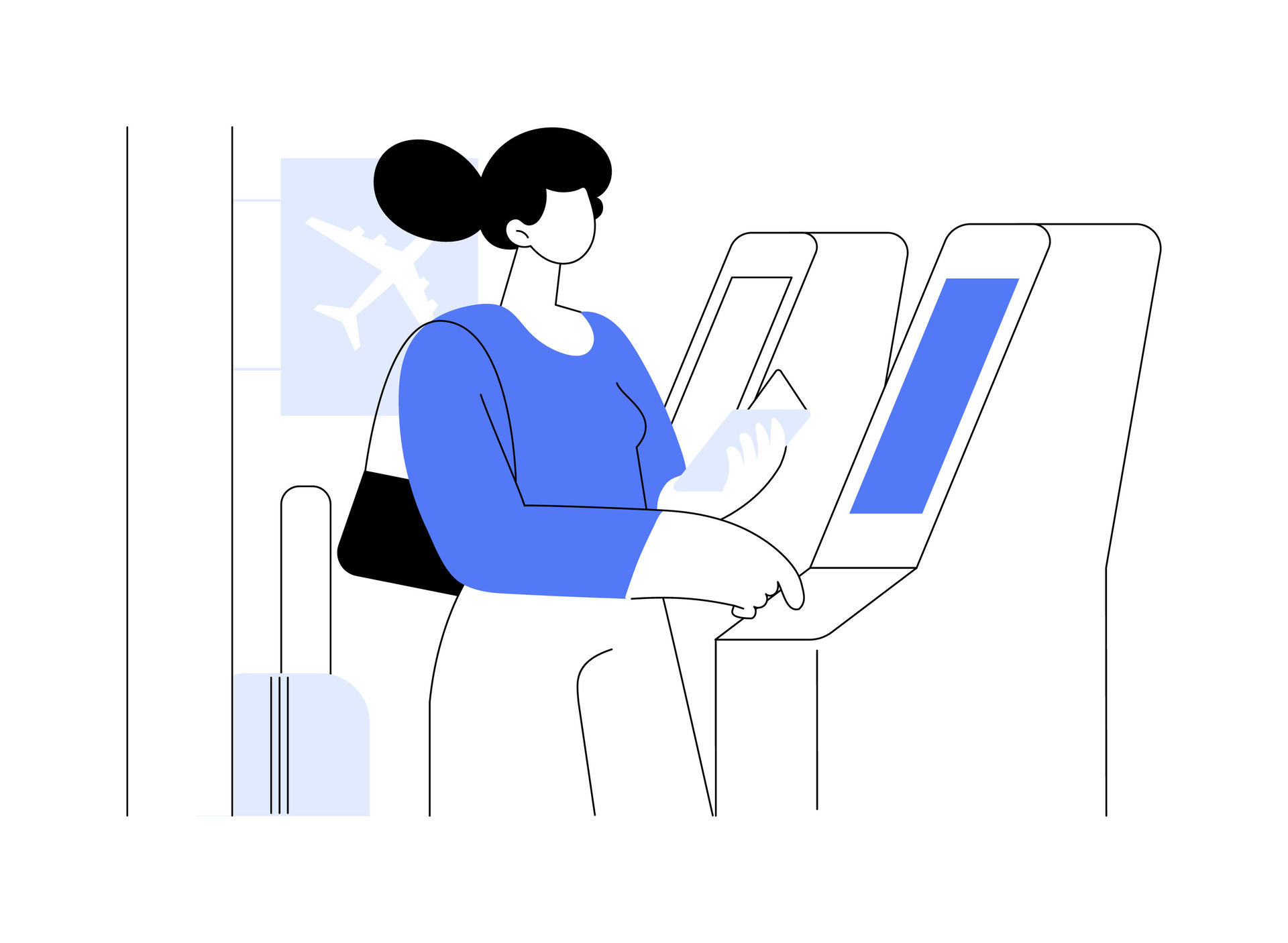 Self-check-in abstract concept vector illustration. 35794412 Vector Art ...