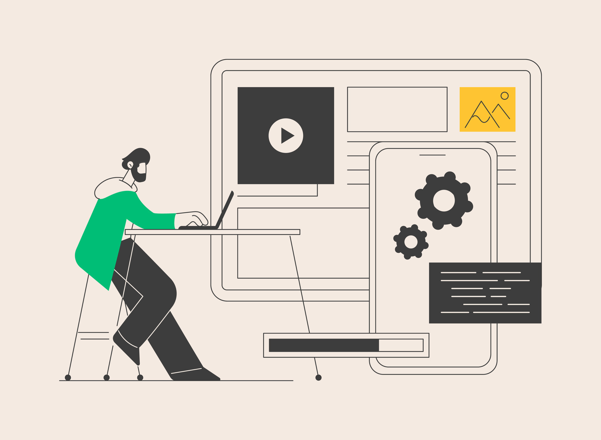 CMS development abstract concept vector illustration. 35794911 Vector ...