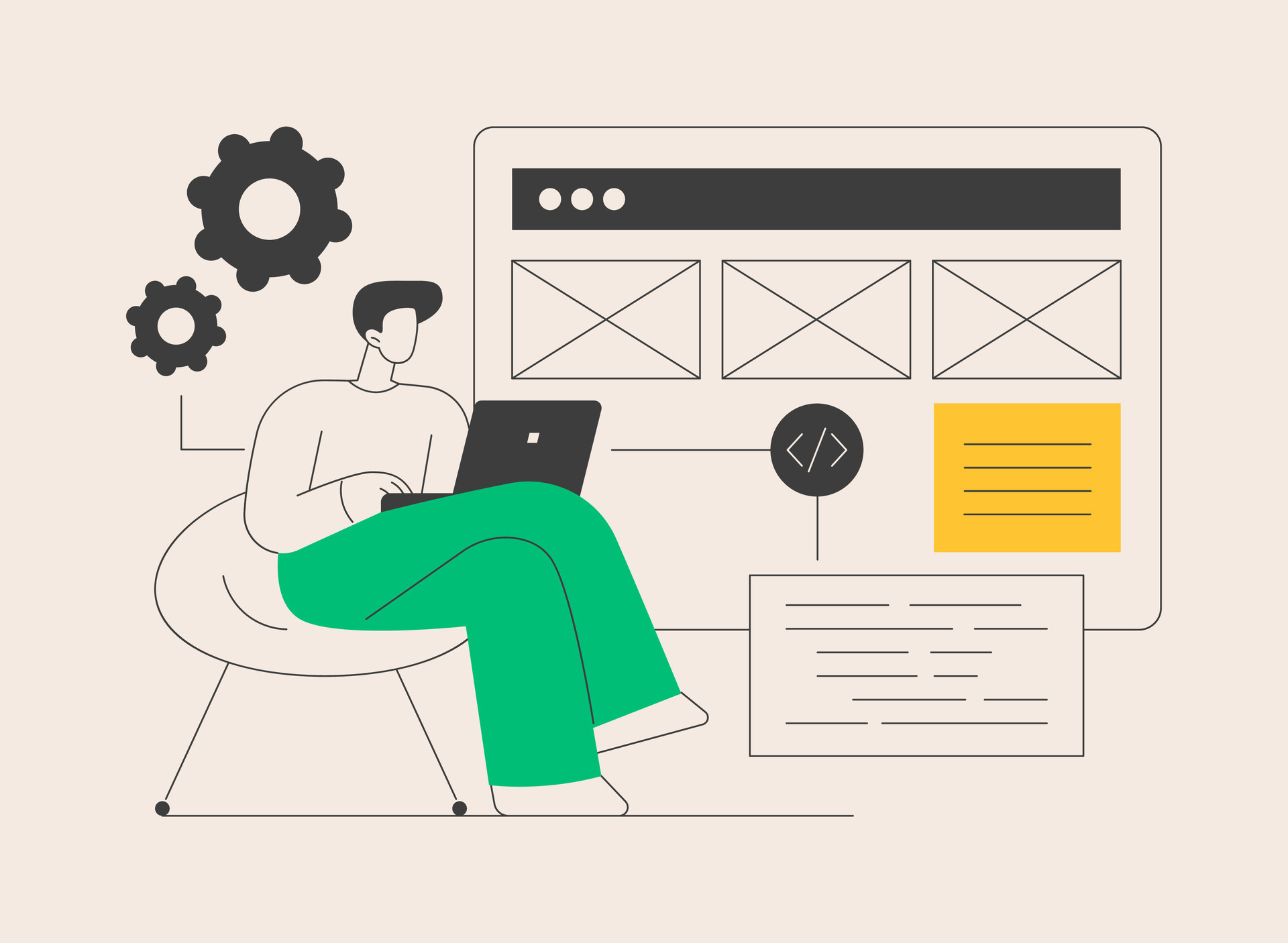 Landing page development abstract concept vector illustration. 35795426 ...