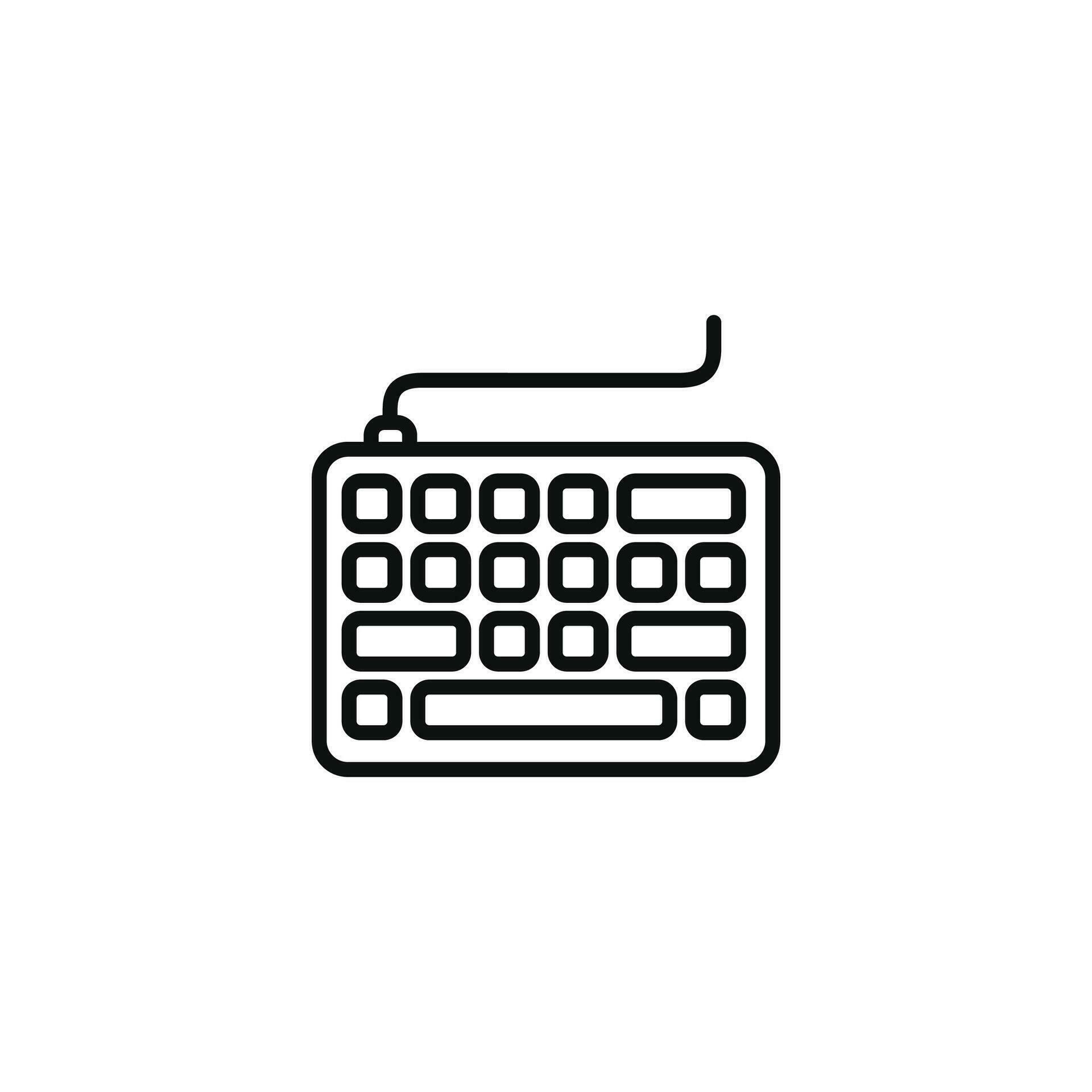 Computer Keyboard Line Icon Isolated On White Background 35797387