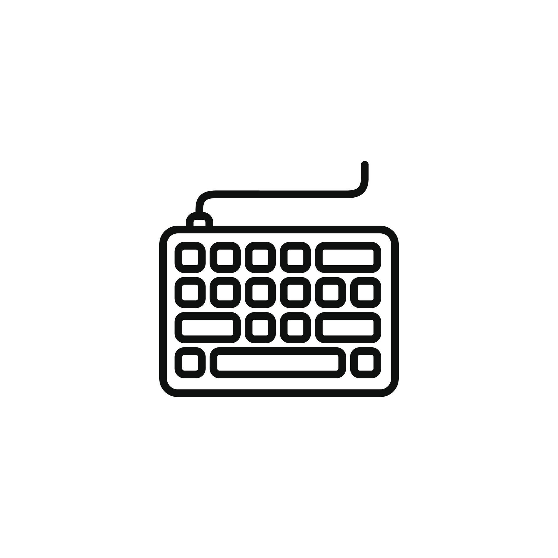 Computer Keyboard Line Icon Isolated On White Background 35797387