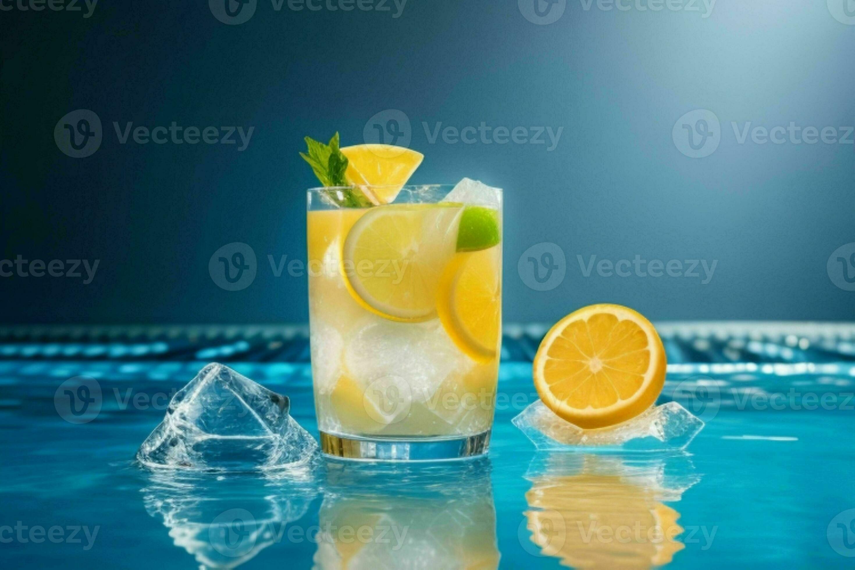 AI generated Fresh citrus cocktail with ice cube. Pro Photo 35797612 Stock Photo at Vecteezy