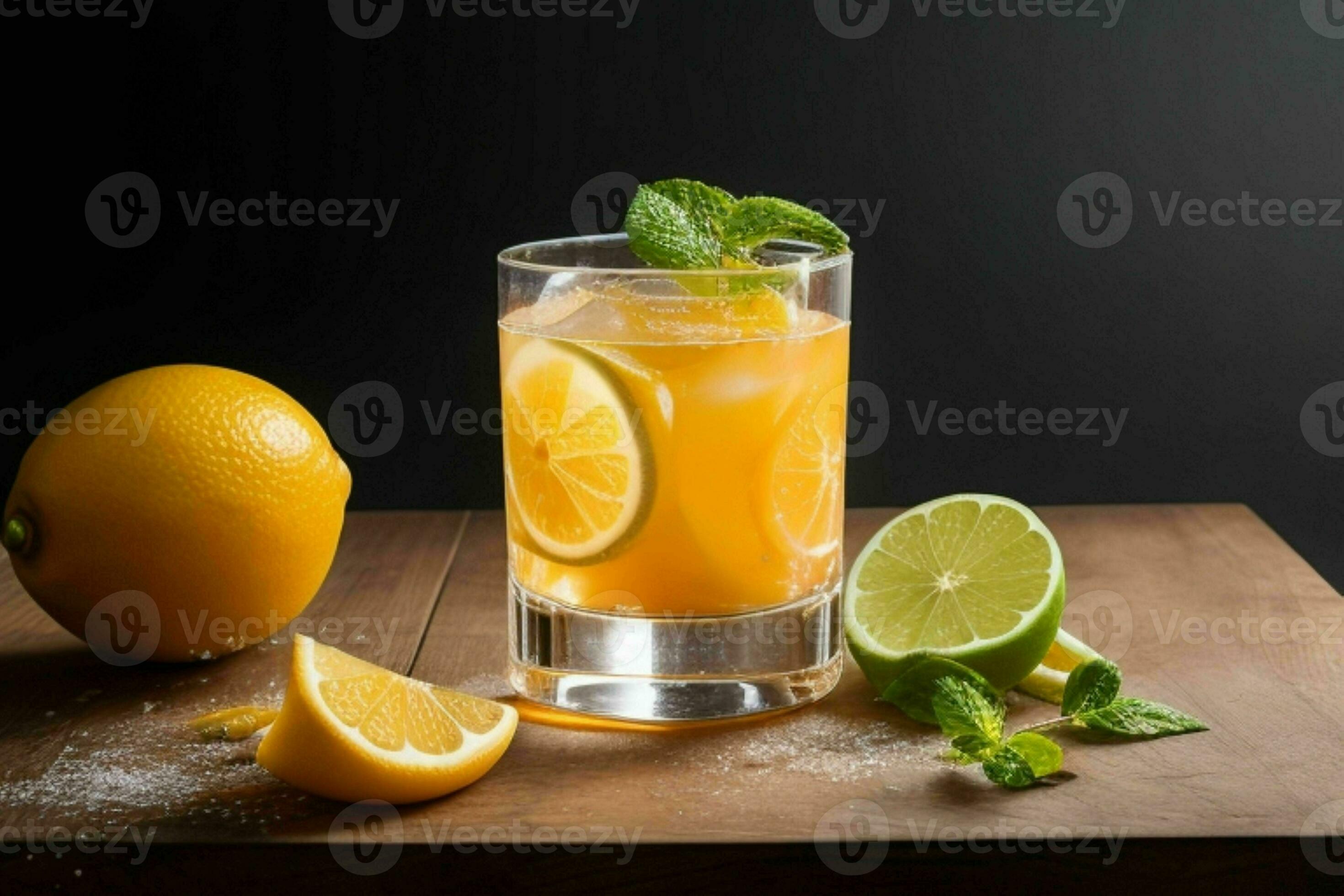 AI generated Fresh citrus cocktail with ice cube. Pro Photo 35797618 Stock Photo at Vecteezy